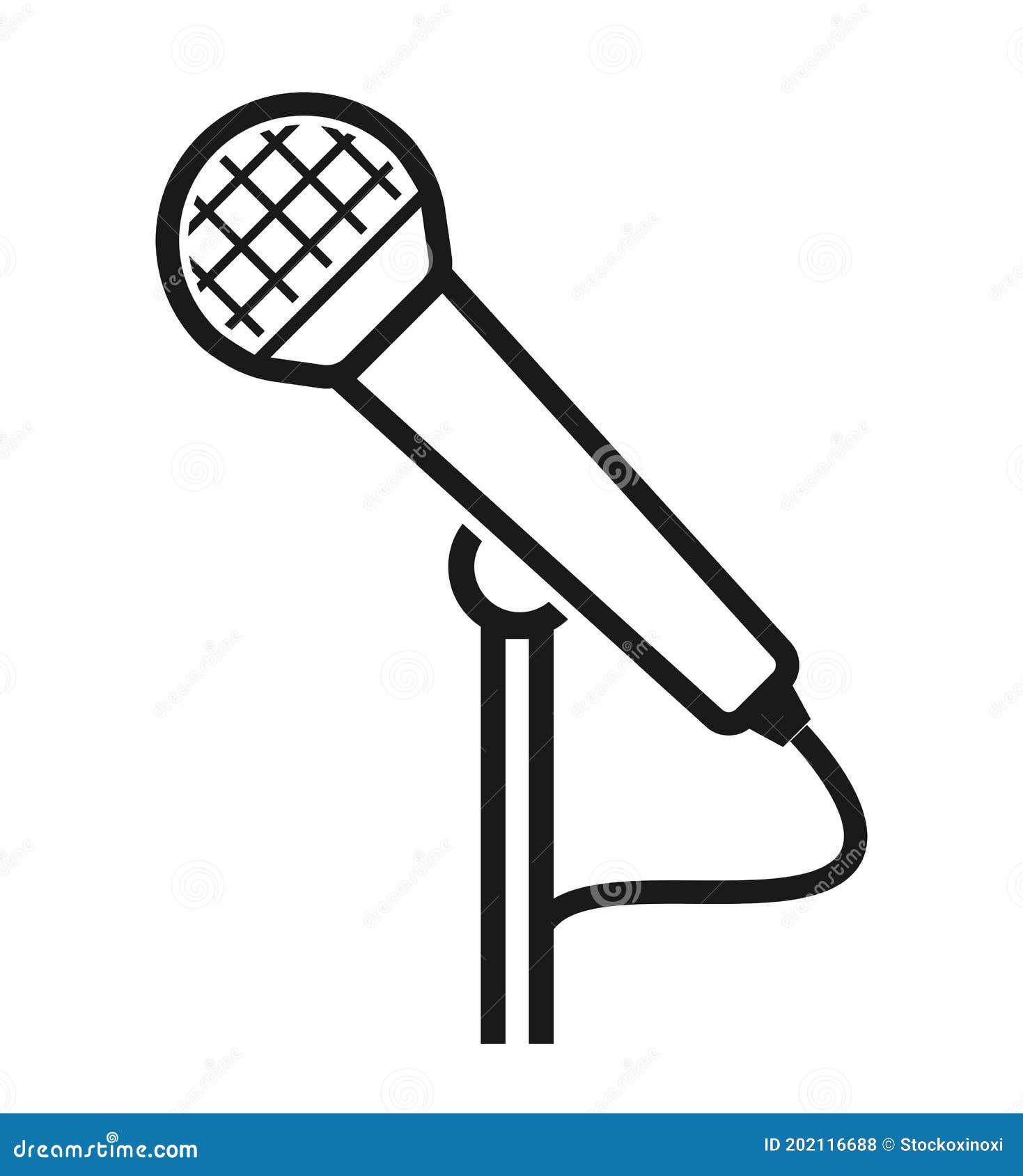 Stage Microphone Vector Sign Icon or Logo Stock Vector - Illustration ...