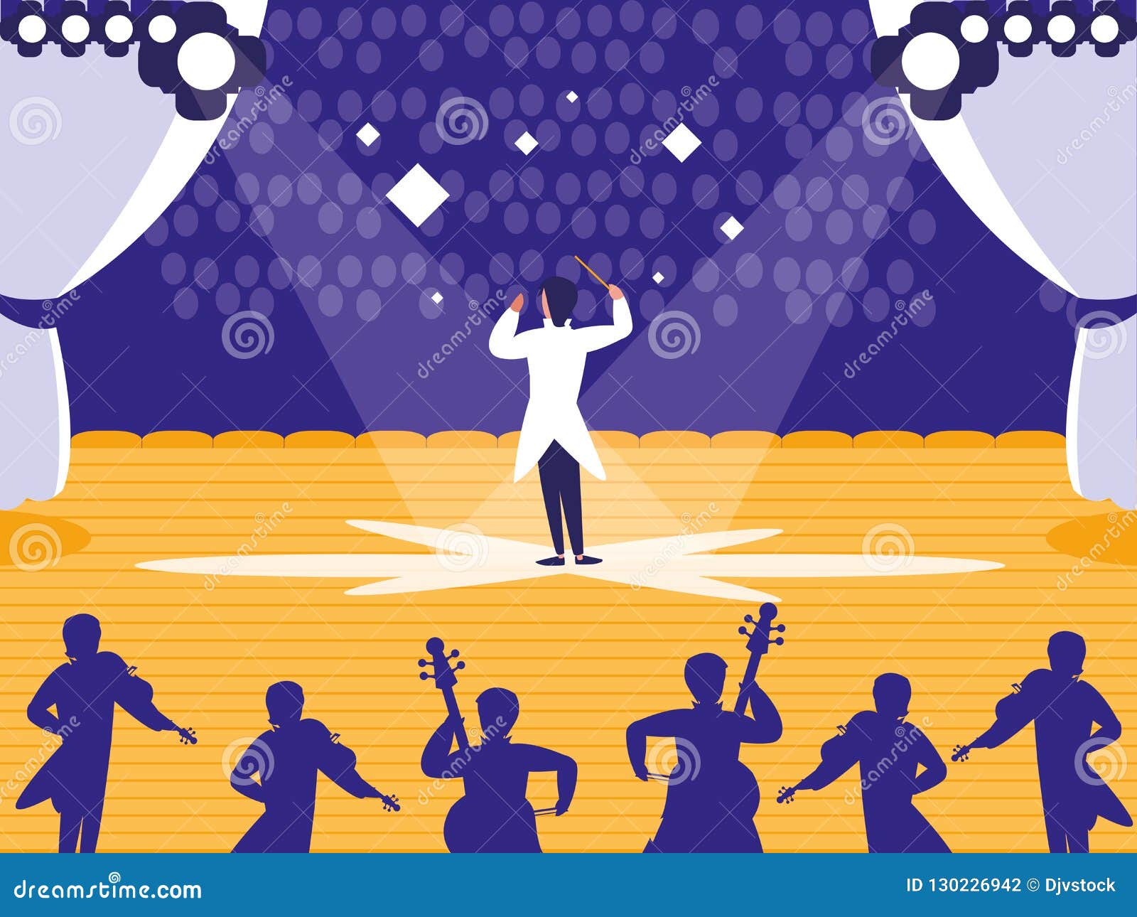 Stage with musical show stock vector. Illustration of music - 130226942