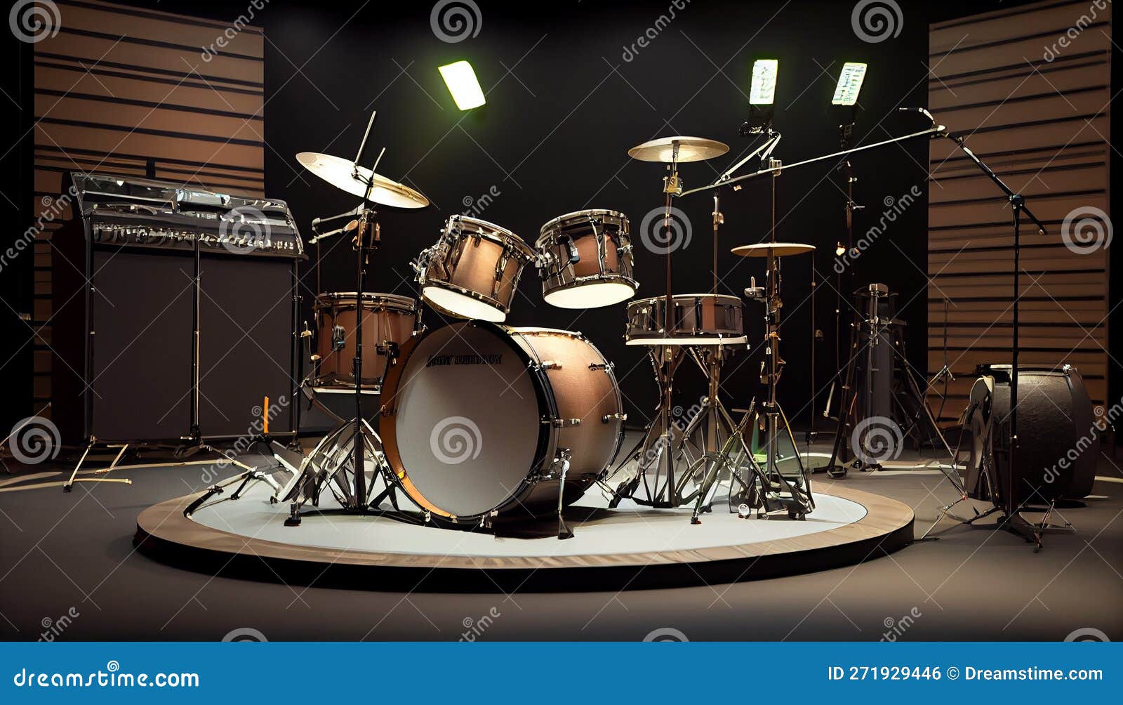 Stage Performance with Drums Kit Equipment ,generative AI Stock ...