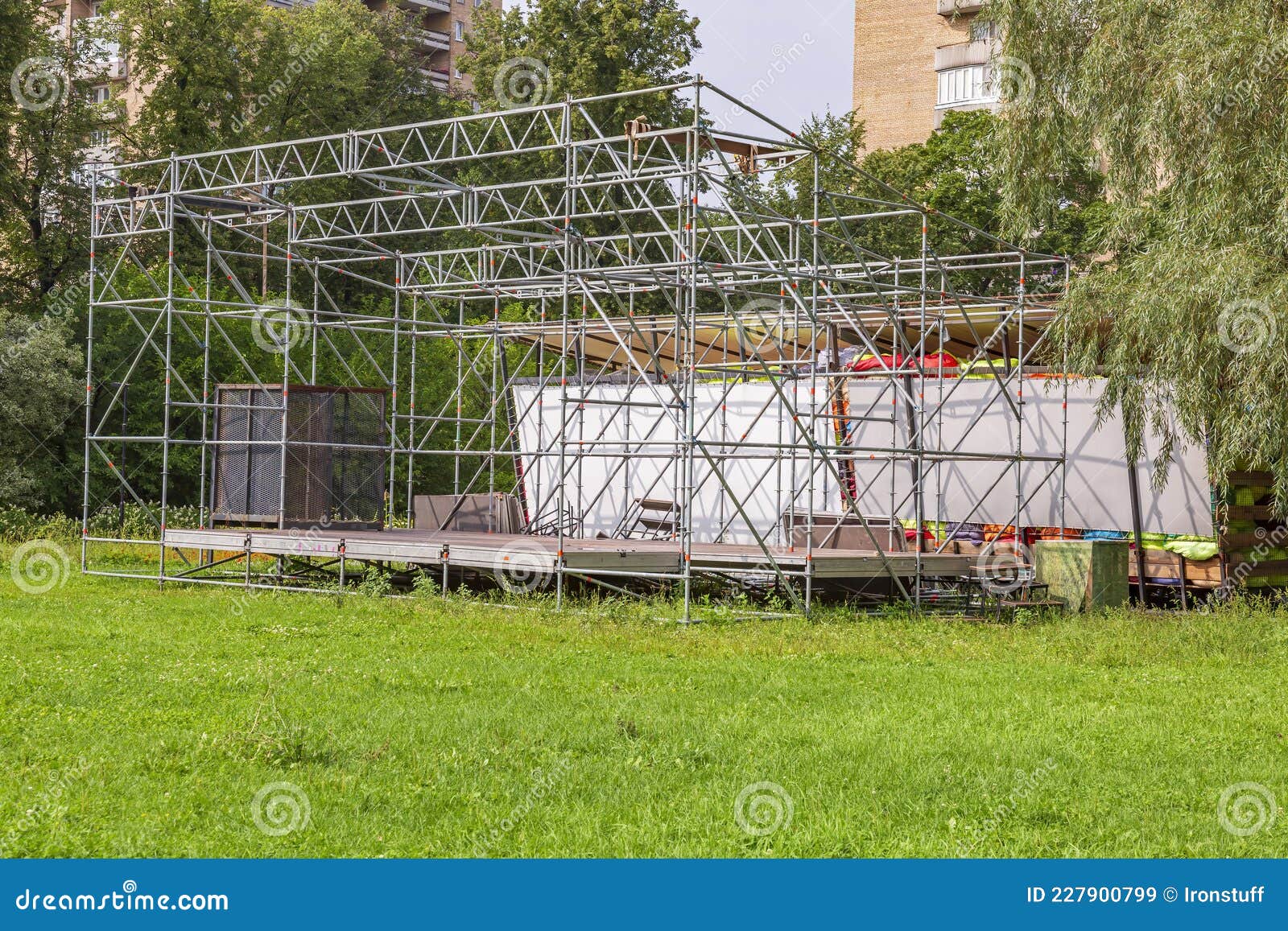 Stage for Performances. Pre-fabricated Iron Pipe Structure Stock Image ...