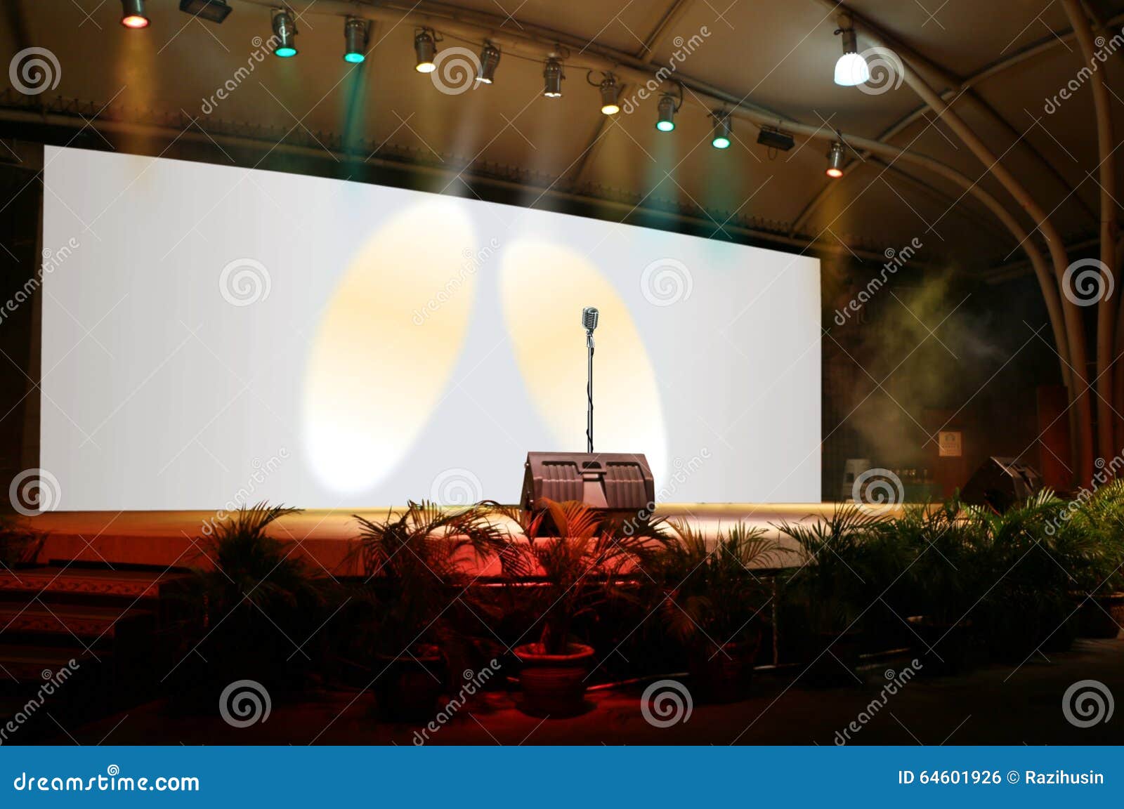 On Stage Performing Live with Microphone Stock Photo - Image of stage ...