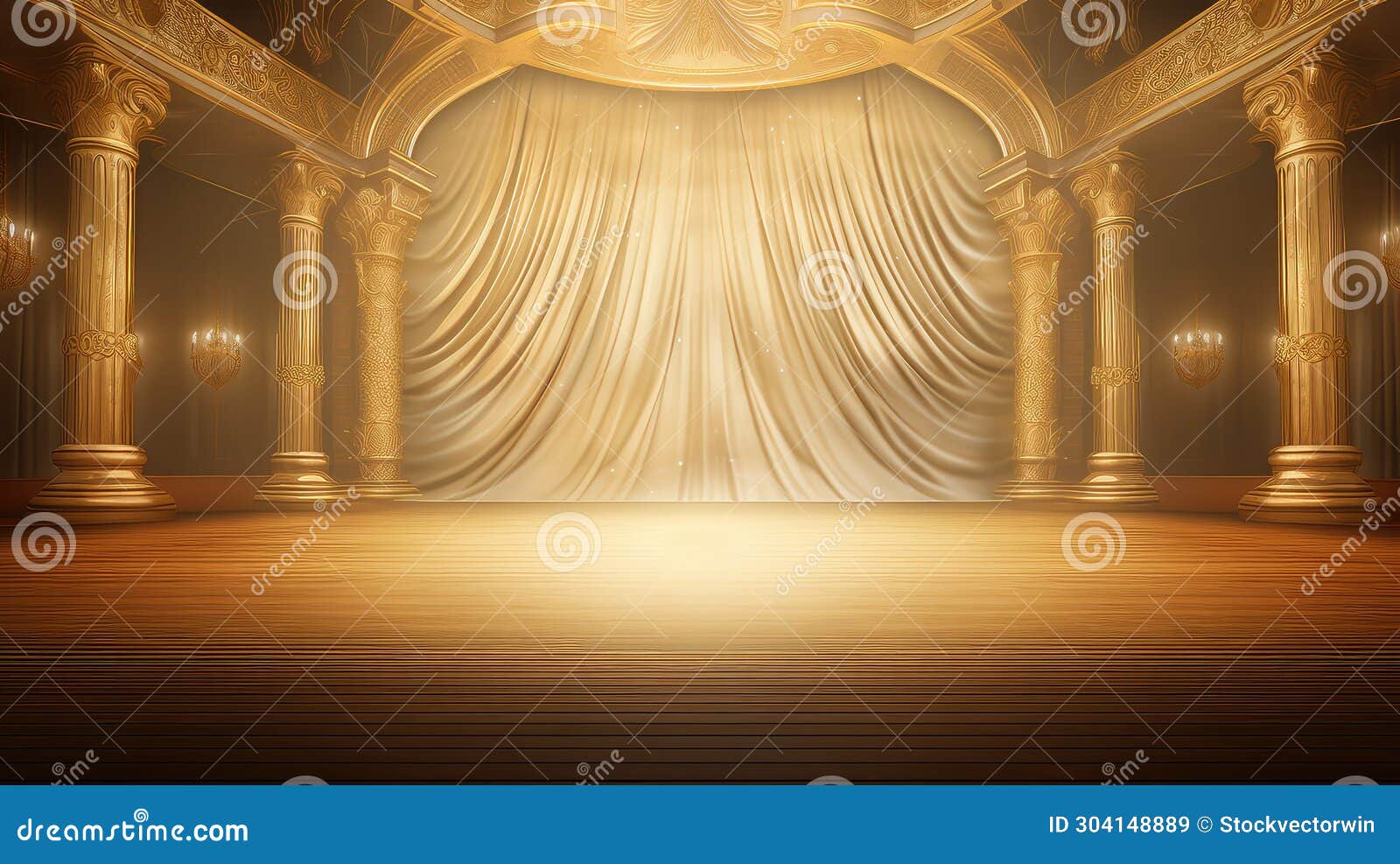Stage Perspective Podium Background Stock Illustration - Illustration ...