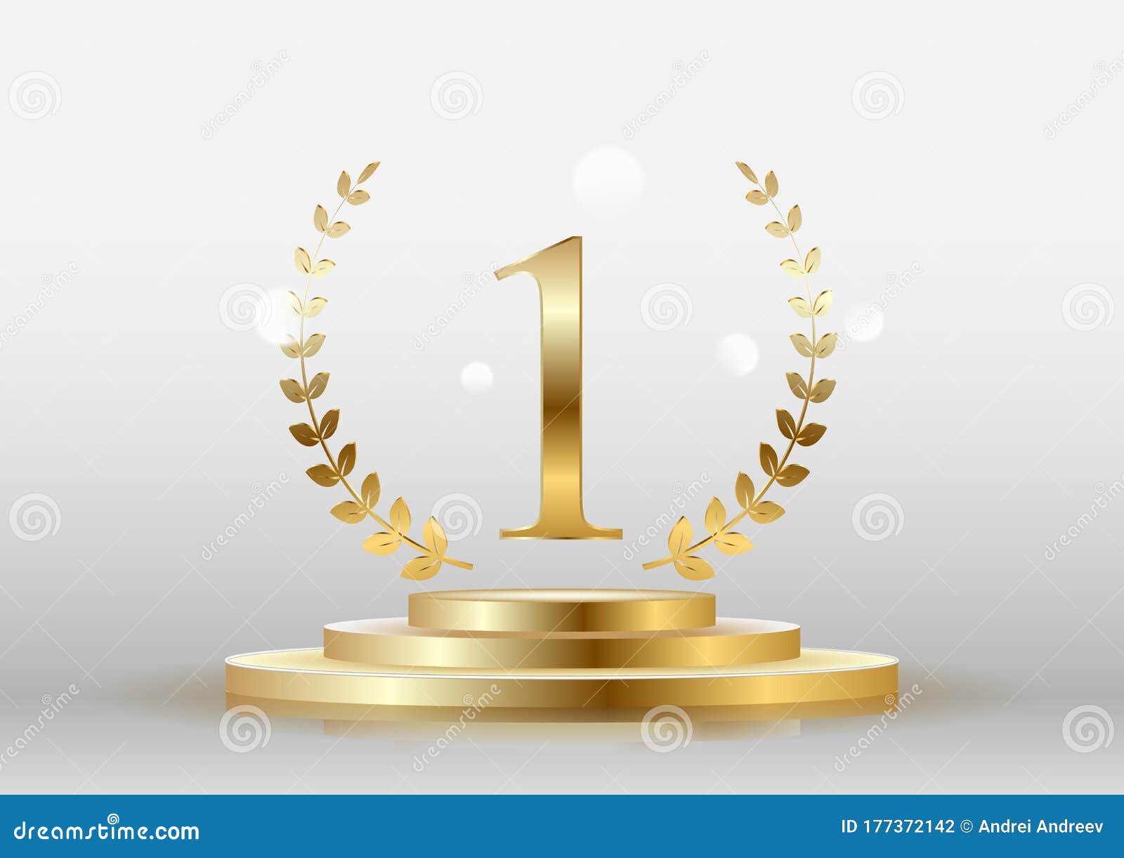 Stage Podium with the Number One Gold on a White Background. Stock ...