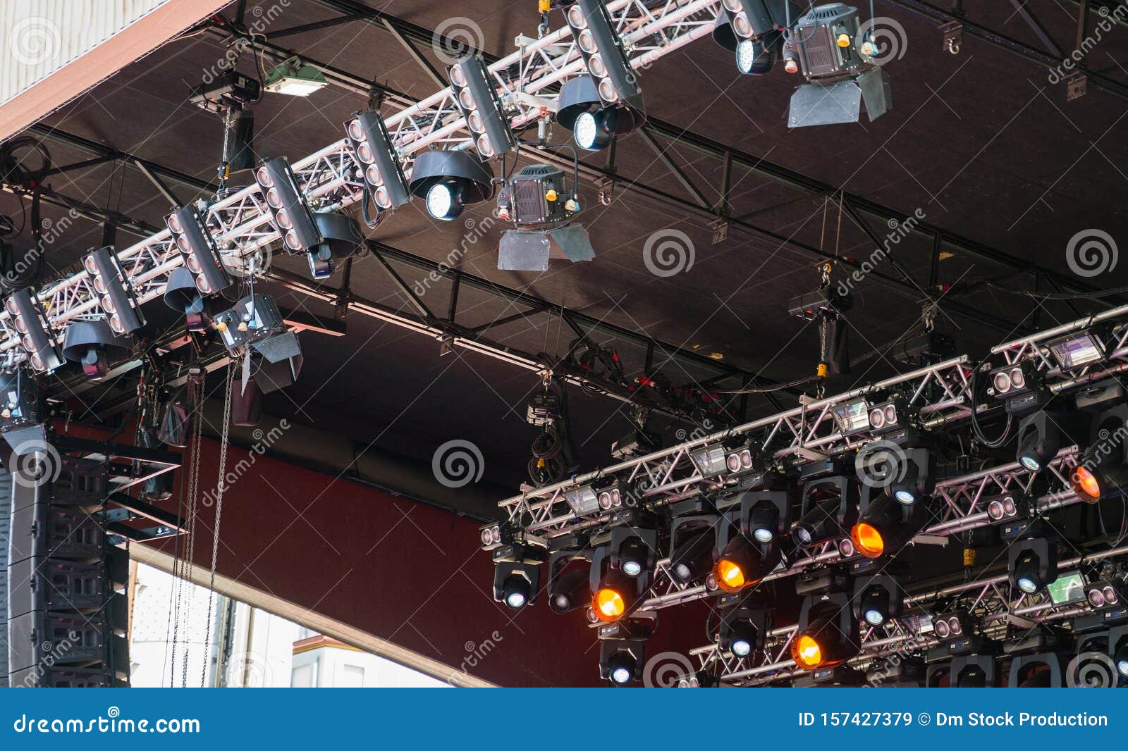Stage with Professional Light Stock Image - Image of backlight, glowing ...