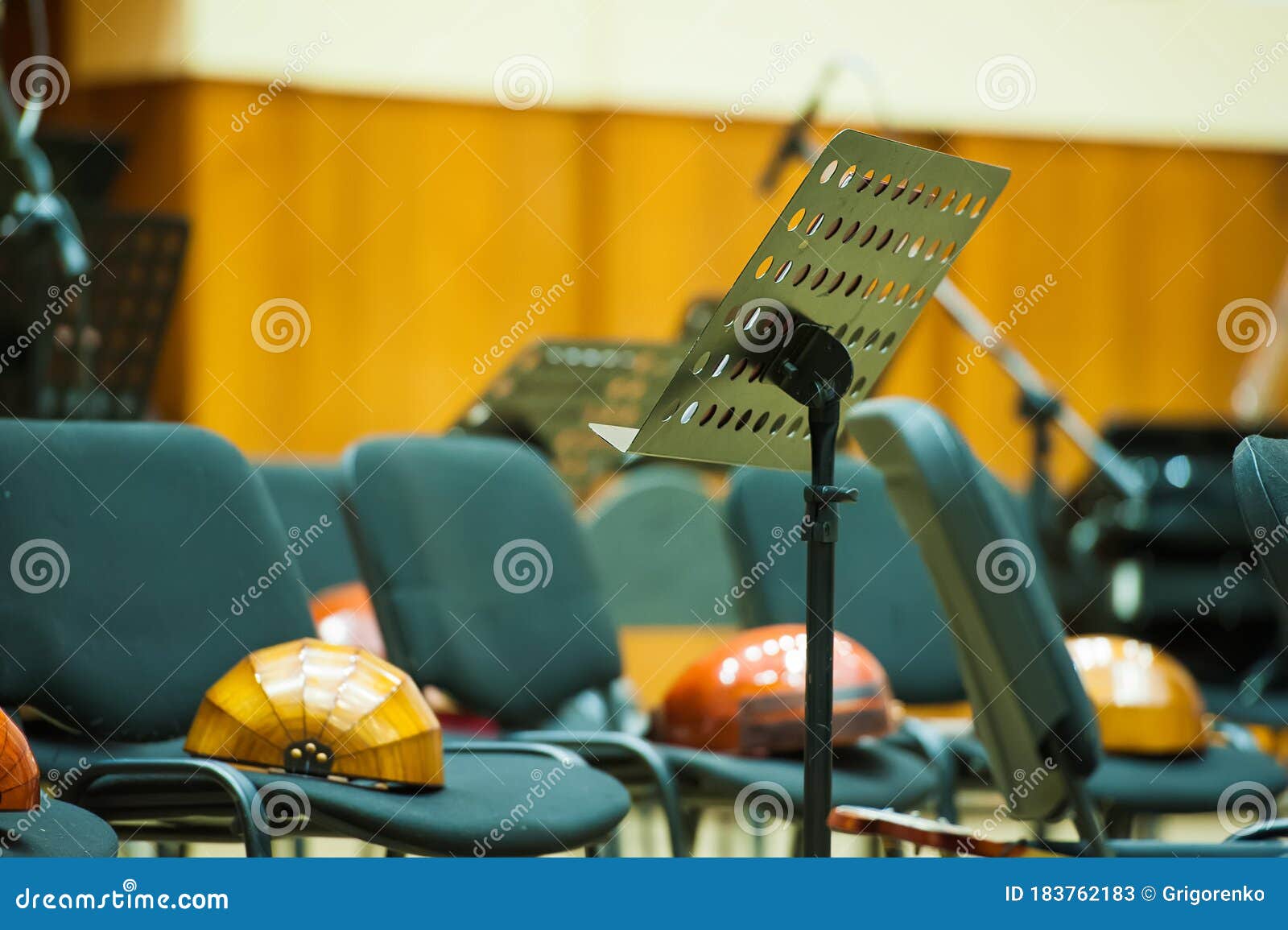 The Stage is Ready for the Orchestra Stock Image - Image of concert ...