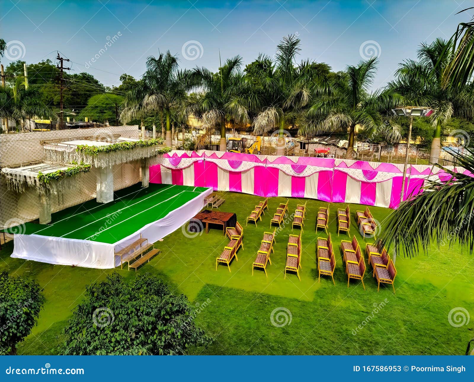 Stage is Ready for the Wedding Event in a Open Space Stock Image ...