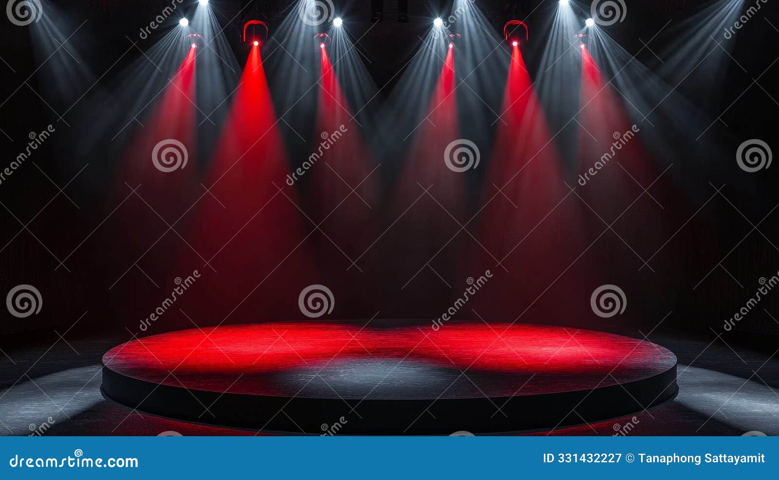 A Stage with Red Lights Illuminating the Platform Symbolizing ...