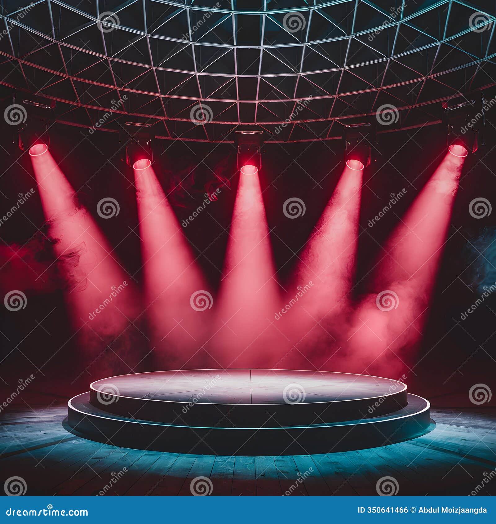 Stage with Red Spotlights, Smoky Atmosphere, Dramatic Performance ...