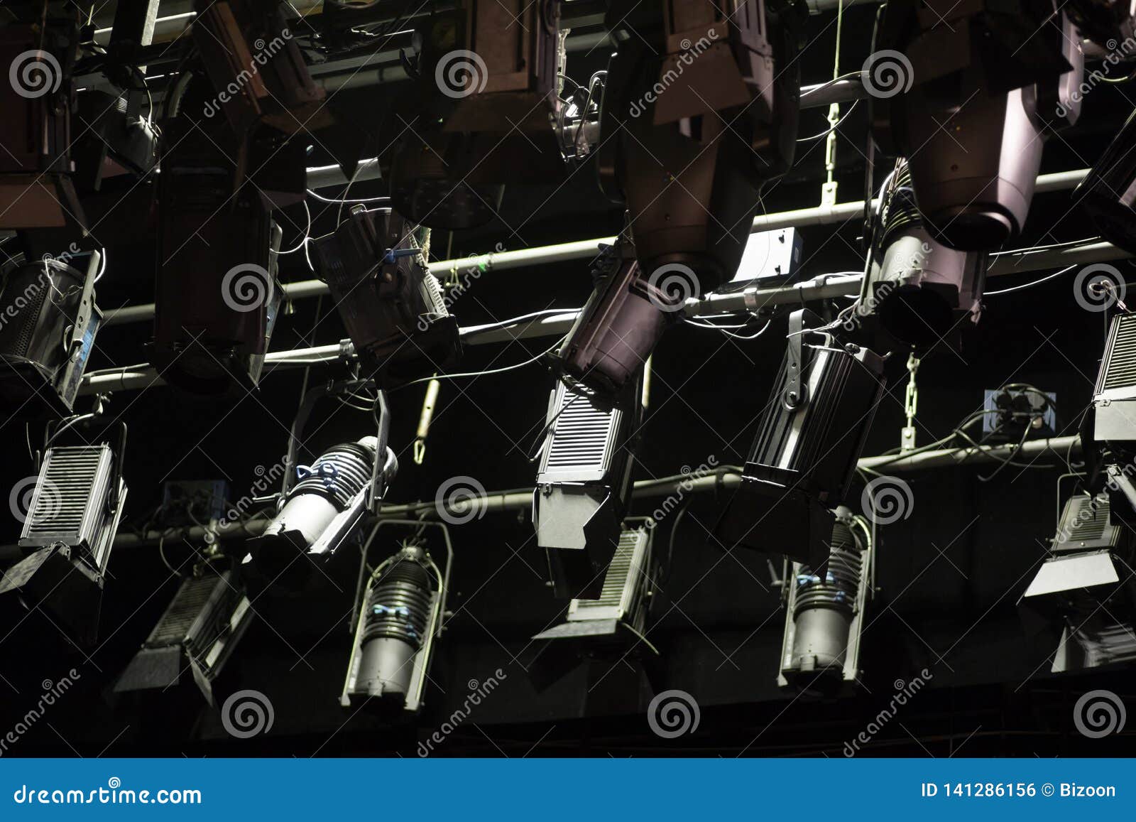 Stage Reflectors in a Theatre Stock Photo - Image of metal, reflector ...