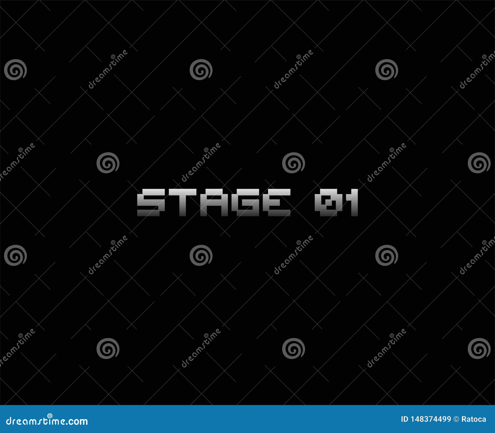 Stage 01 Retro Video Game Message Stock Vector - Illustration of ...