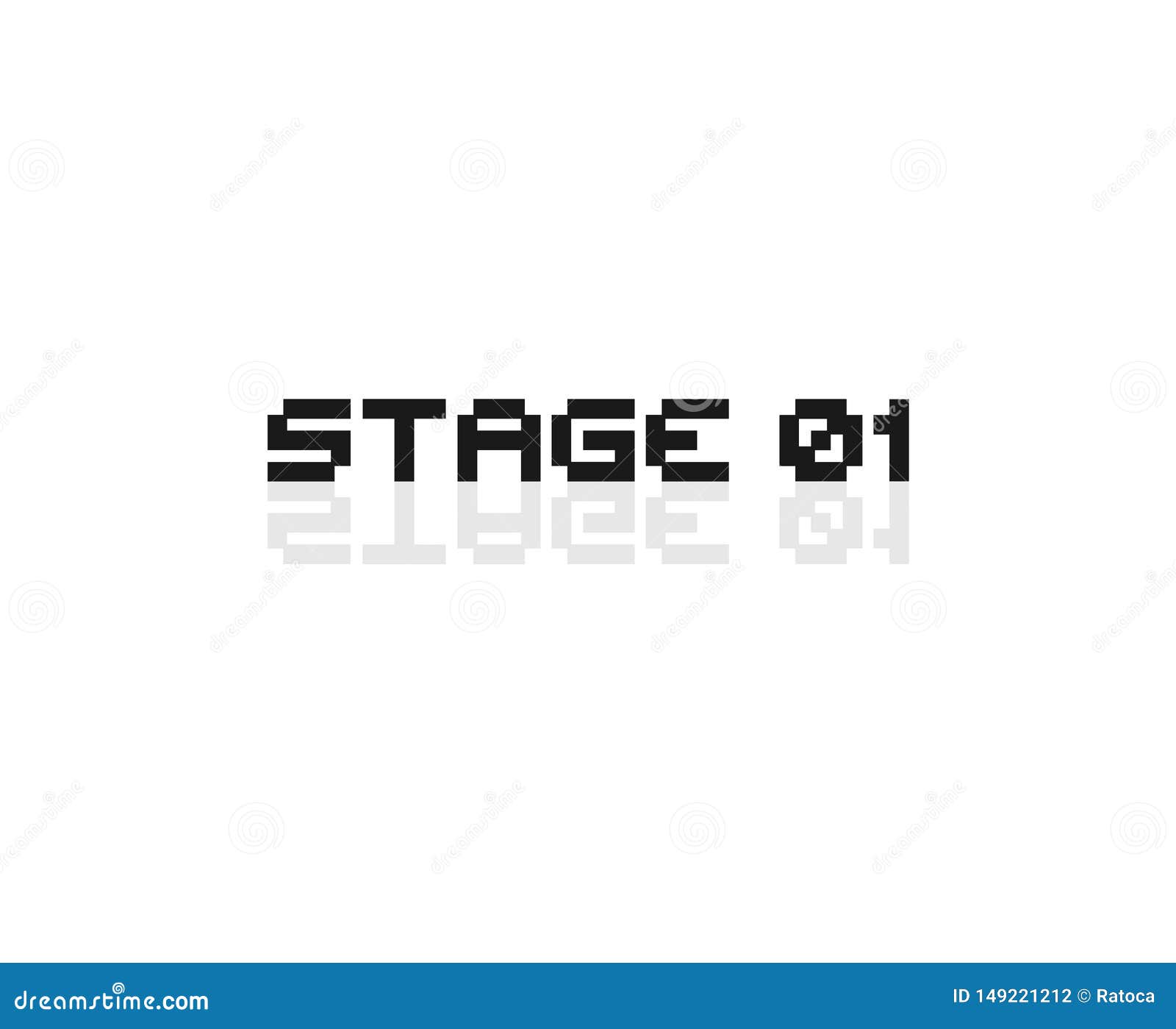 Stage 01 Retro Video Game Message Stock Illustration - Illustration of ...