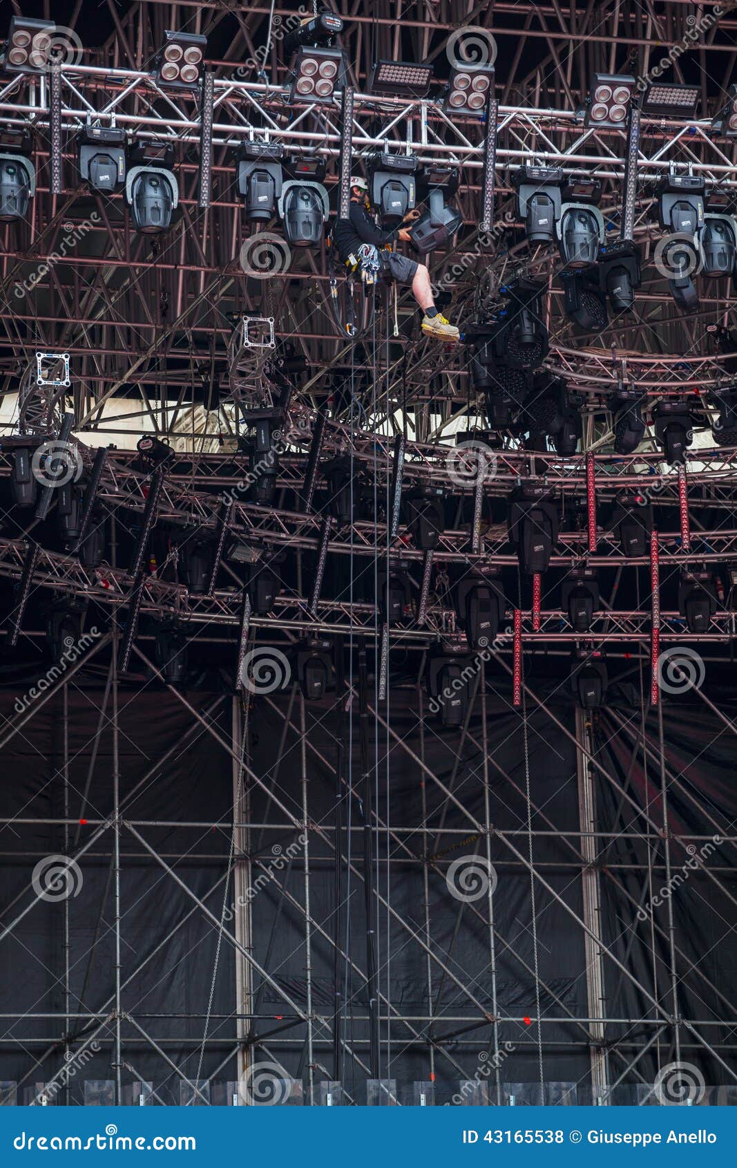 Stage riggers editorial stock photo. Image of event, height - 43165538