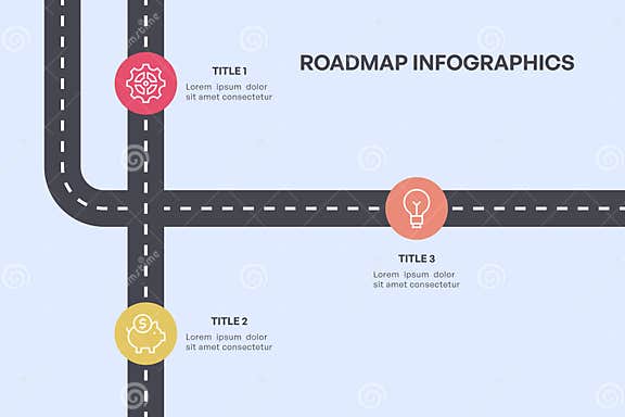 3 Stage Roadmap Infographic, Simplified Progress Visualization Stock ...