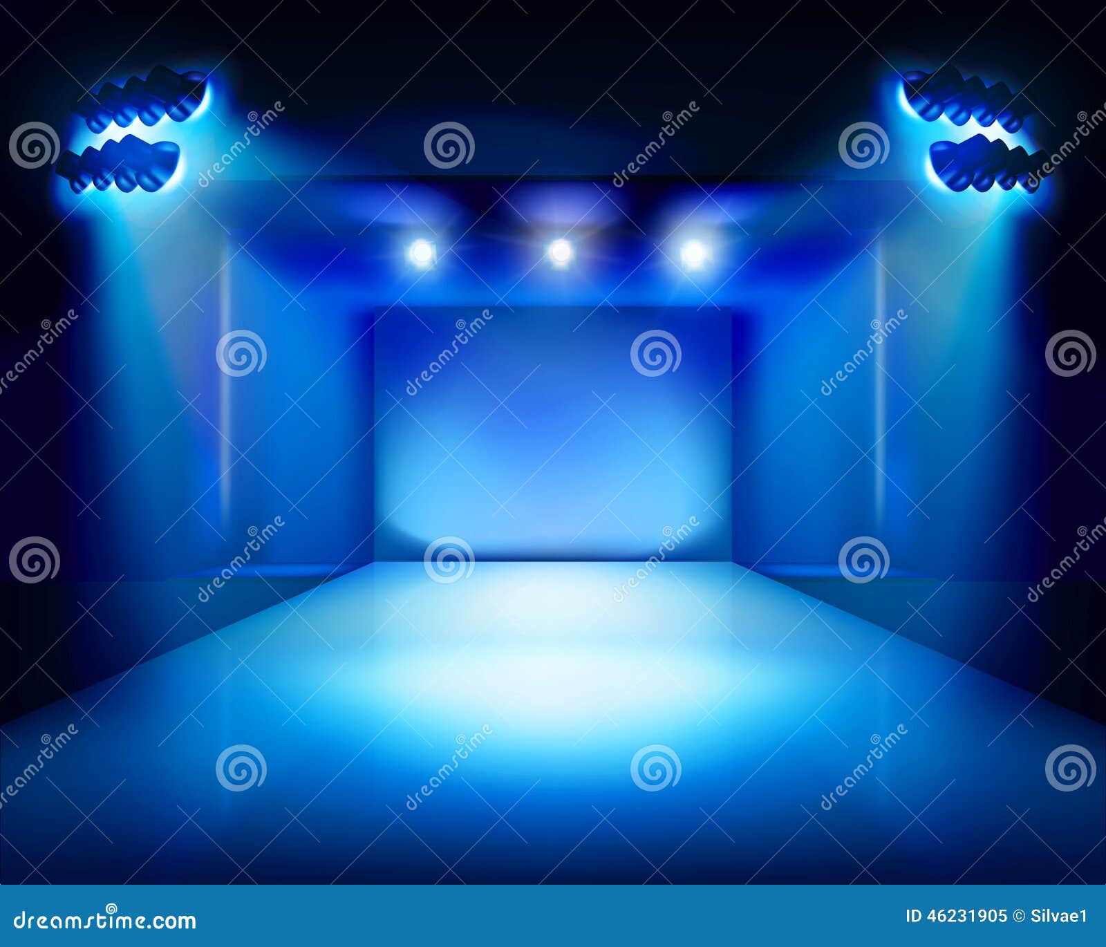 Stage with Runway. Vector Illustration. Stock Illustration ...