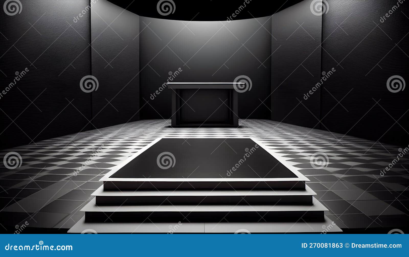 A Stage With A Runway Walking Setup And Podium Behind It And Dazzling ...