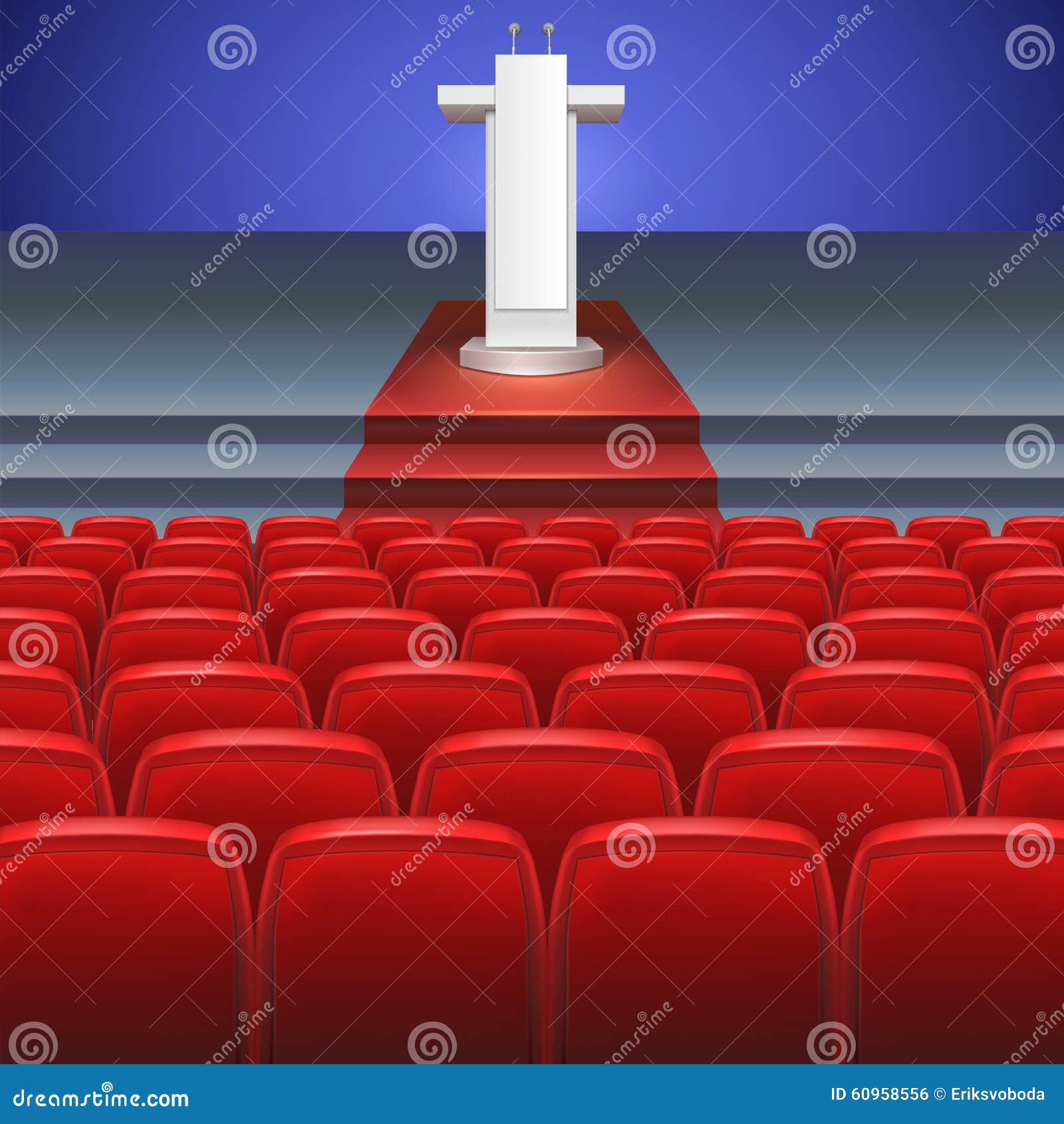 Stage with, seats stock vector. Illustration of interior - 60958556