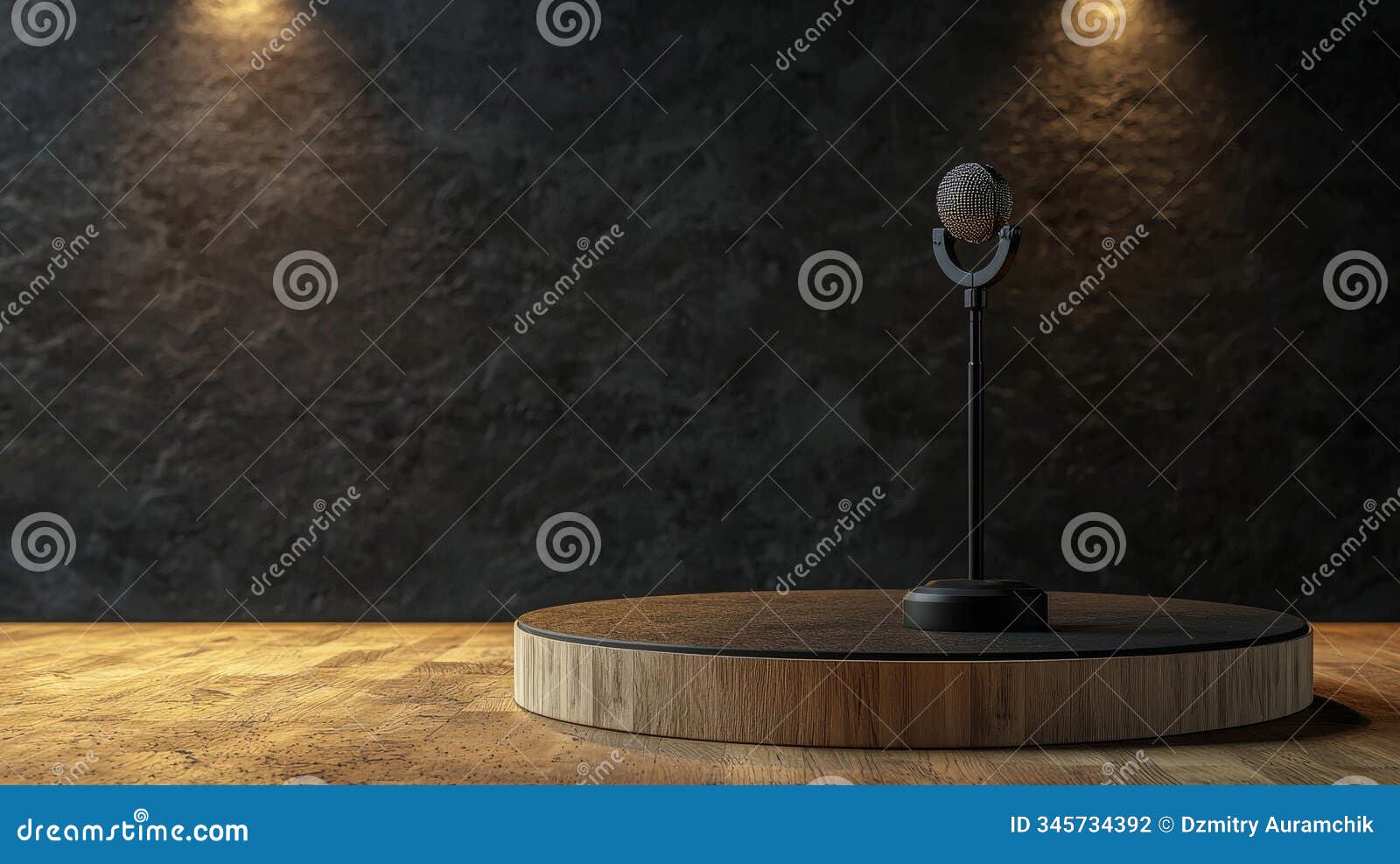 The Stage is Set with a Lectern and Microphones for the Speaker Stock ...