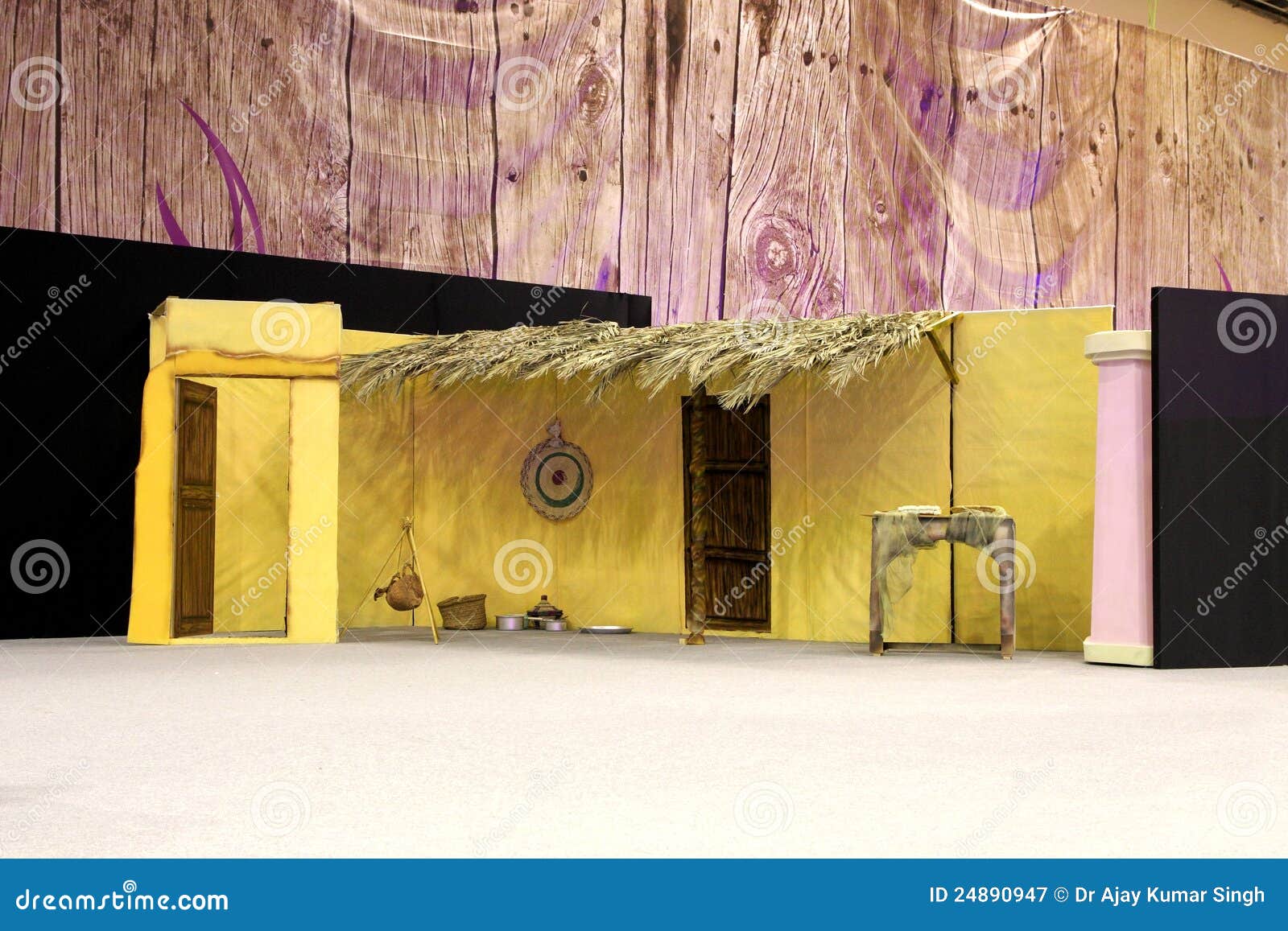 A Stage Set with a Traditional House Editorial Photography - Image of ...