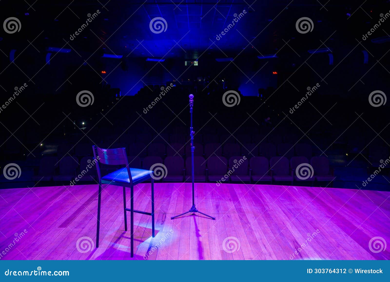 The Chair and the Microphone on the Stage are Set Up Stock Photo ...