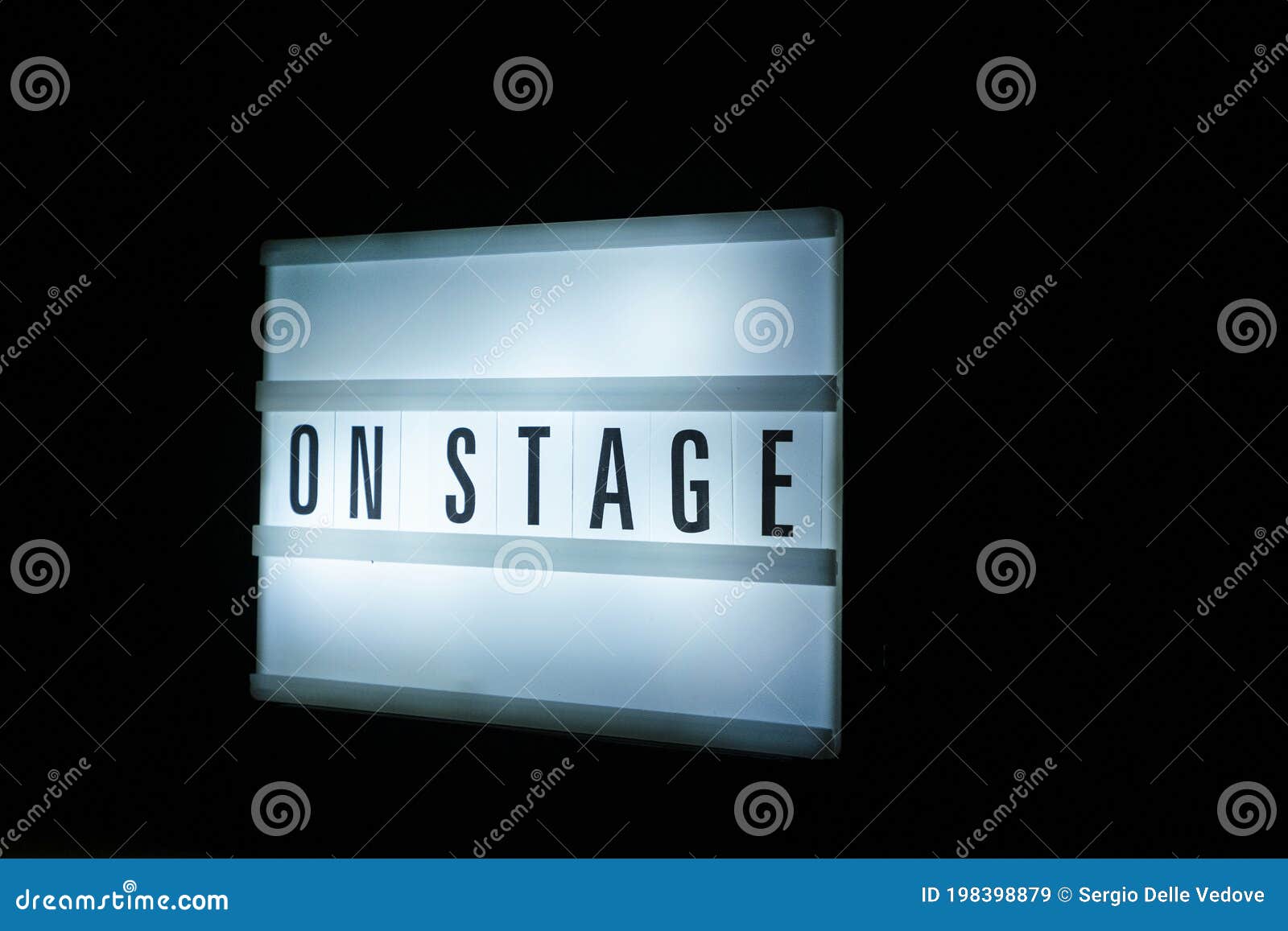 On stage sign stock image. Image of holiday, colorful - 198398879