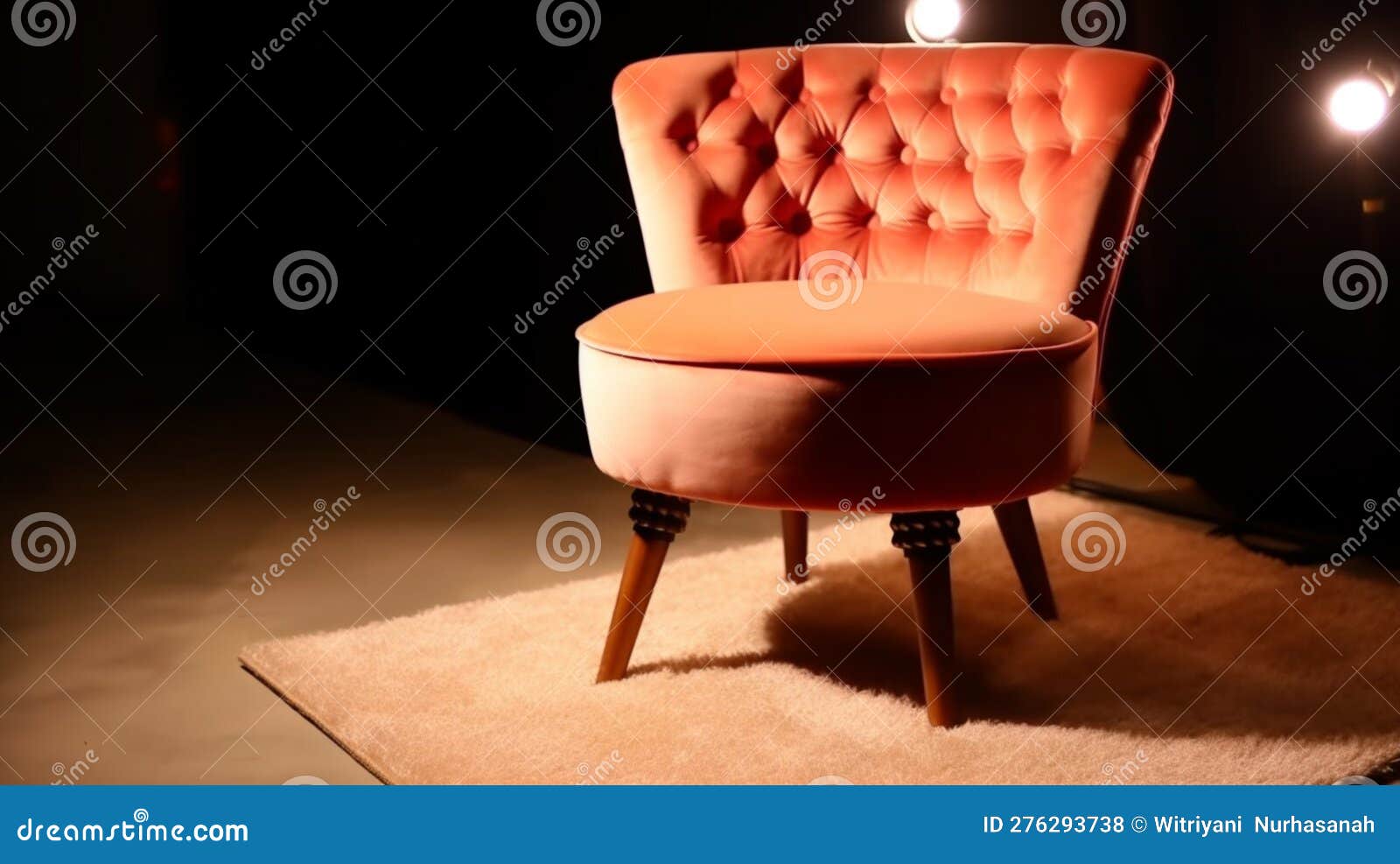 Cute 3d Chair On Blank Black Background Stock Photography ...