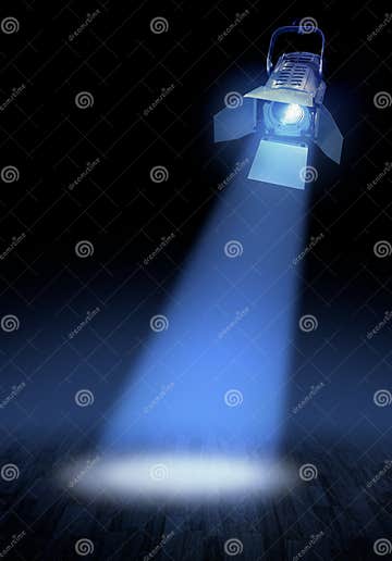 Stage spotlight on floor stock image. Image of lamp, footlight - 18118155