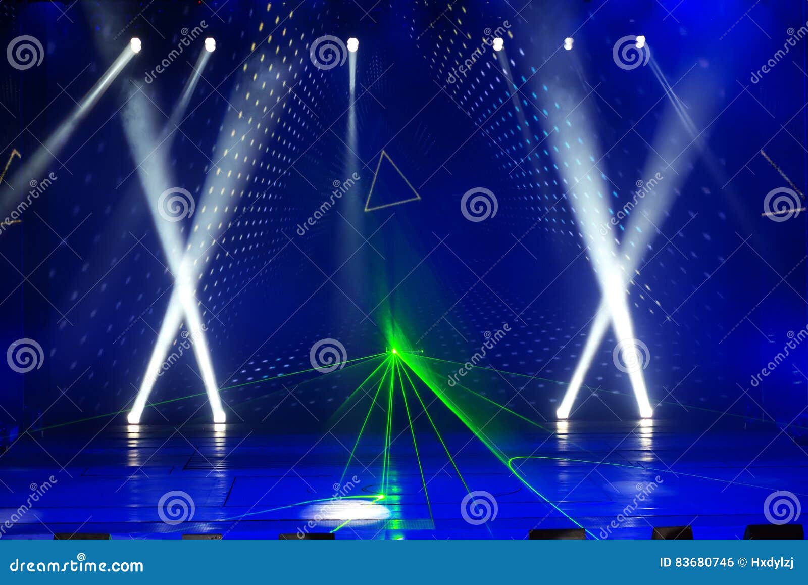 Stage Spotlight with Laser Rays in the Concert Stock Illustration ...