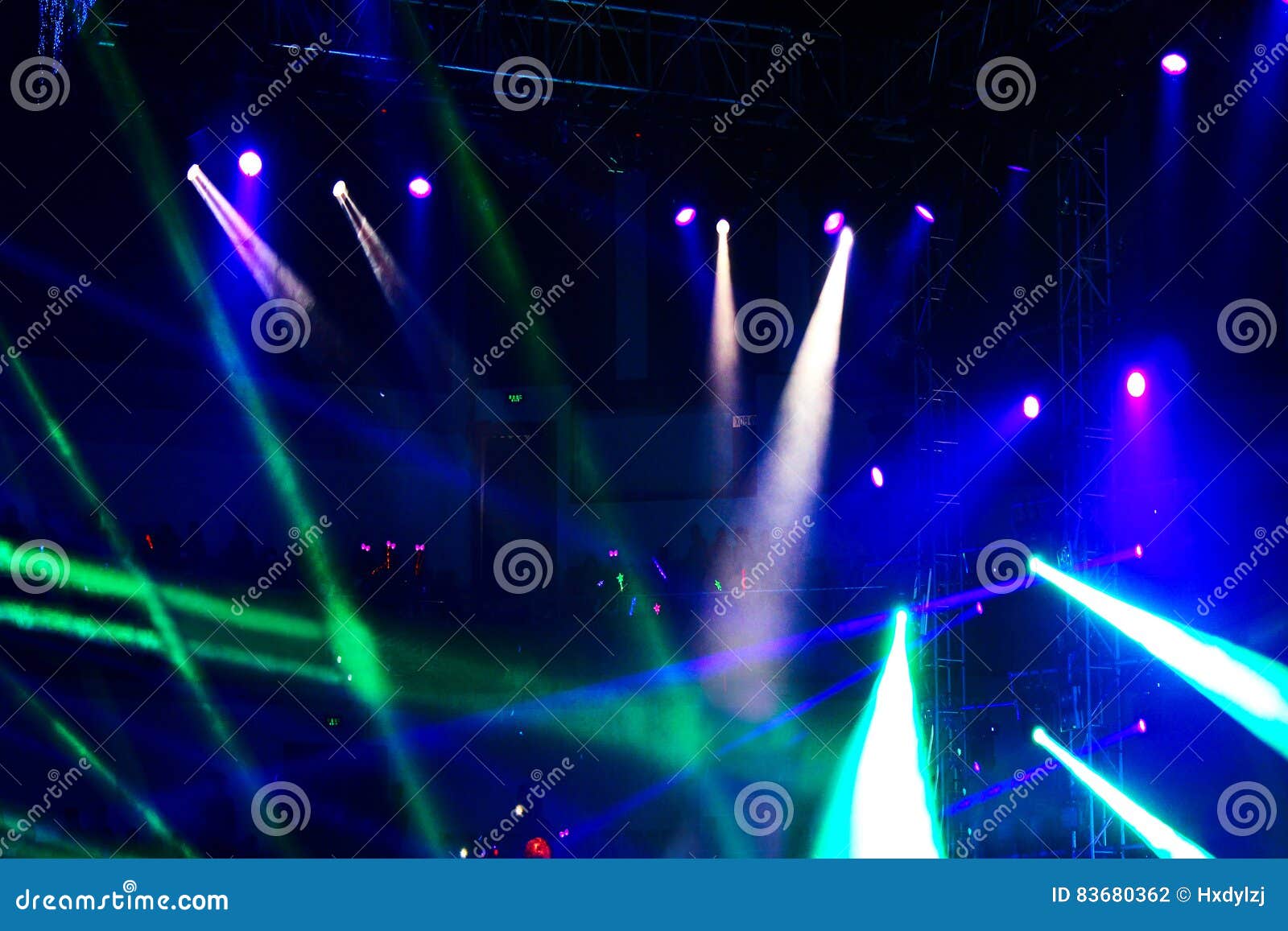 Stage Spotlight with Laser Rays in the Concert Stock Photo - Image of ...