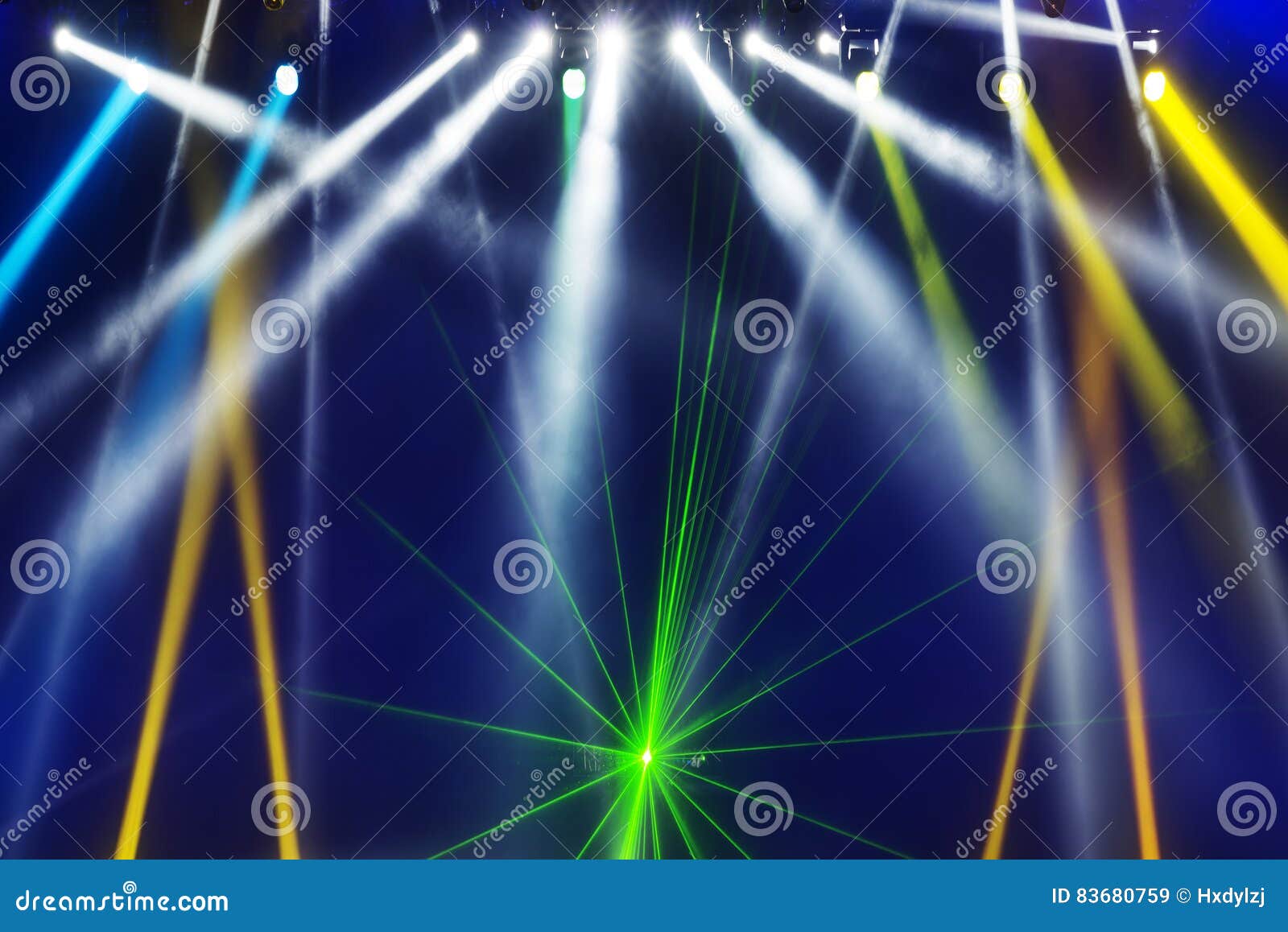 Stage Spotlight with Laser Rays in the Concert Stock Illustration ...