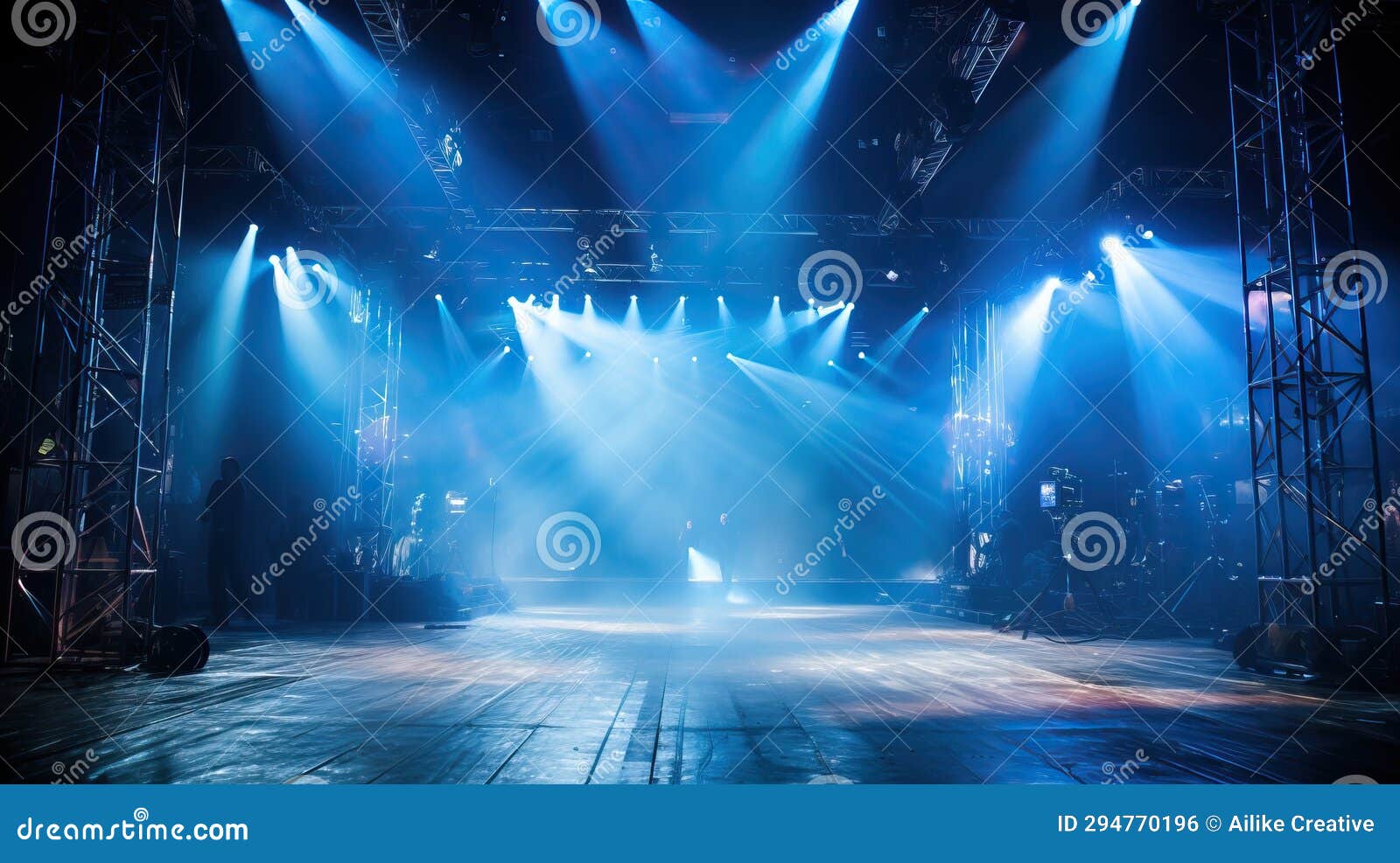 Stage Spotlight with Laser Rays and Smoke, Stage Background Stock ...