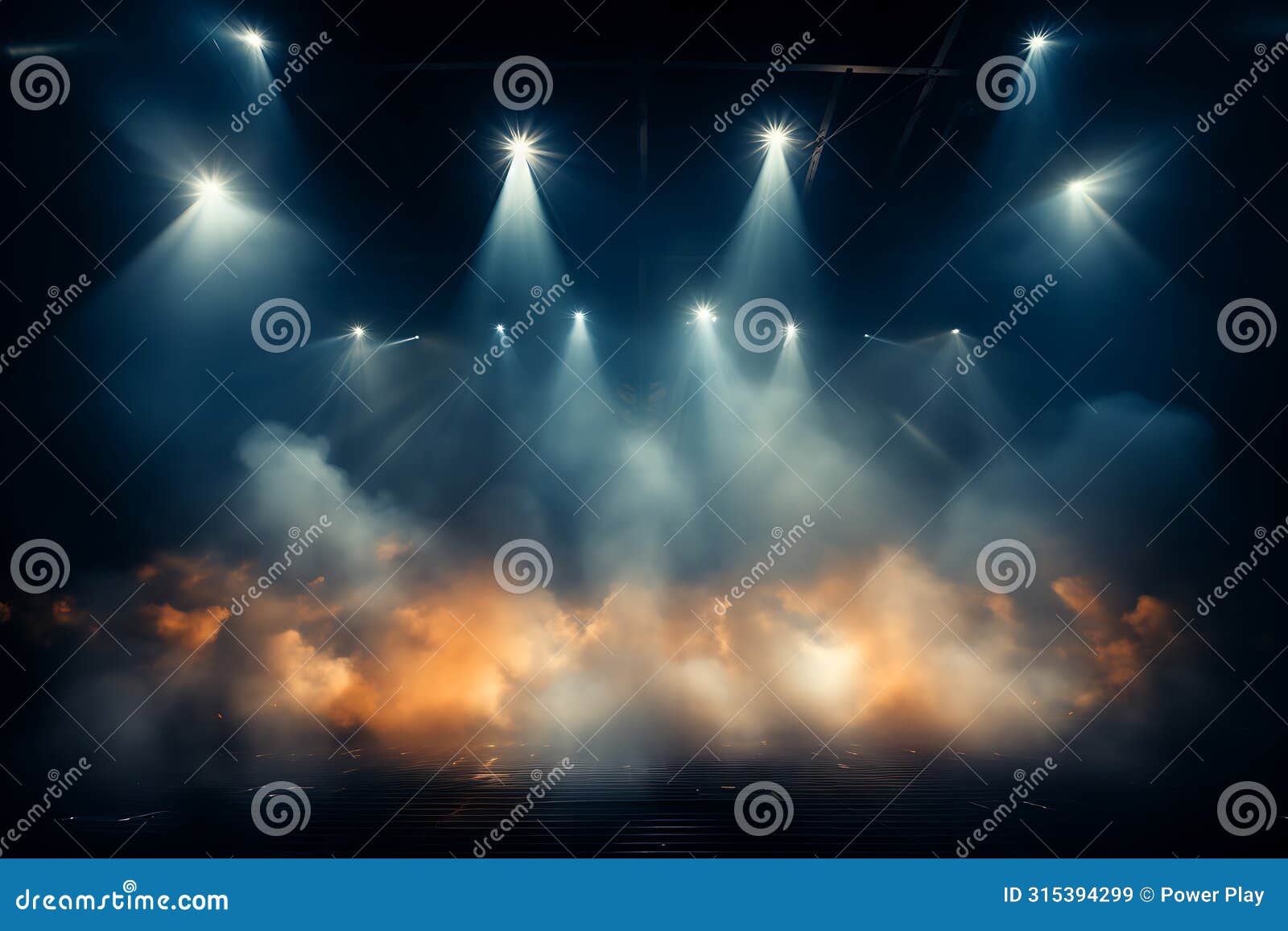 Stage Spotlight with Laser Rays and Smoke, Stage Lighting, Stage ...