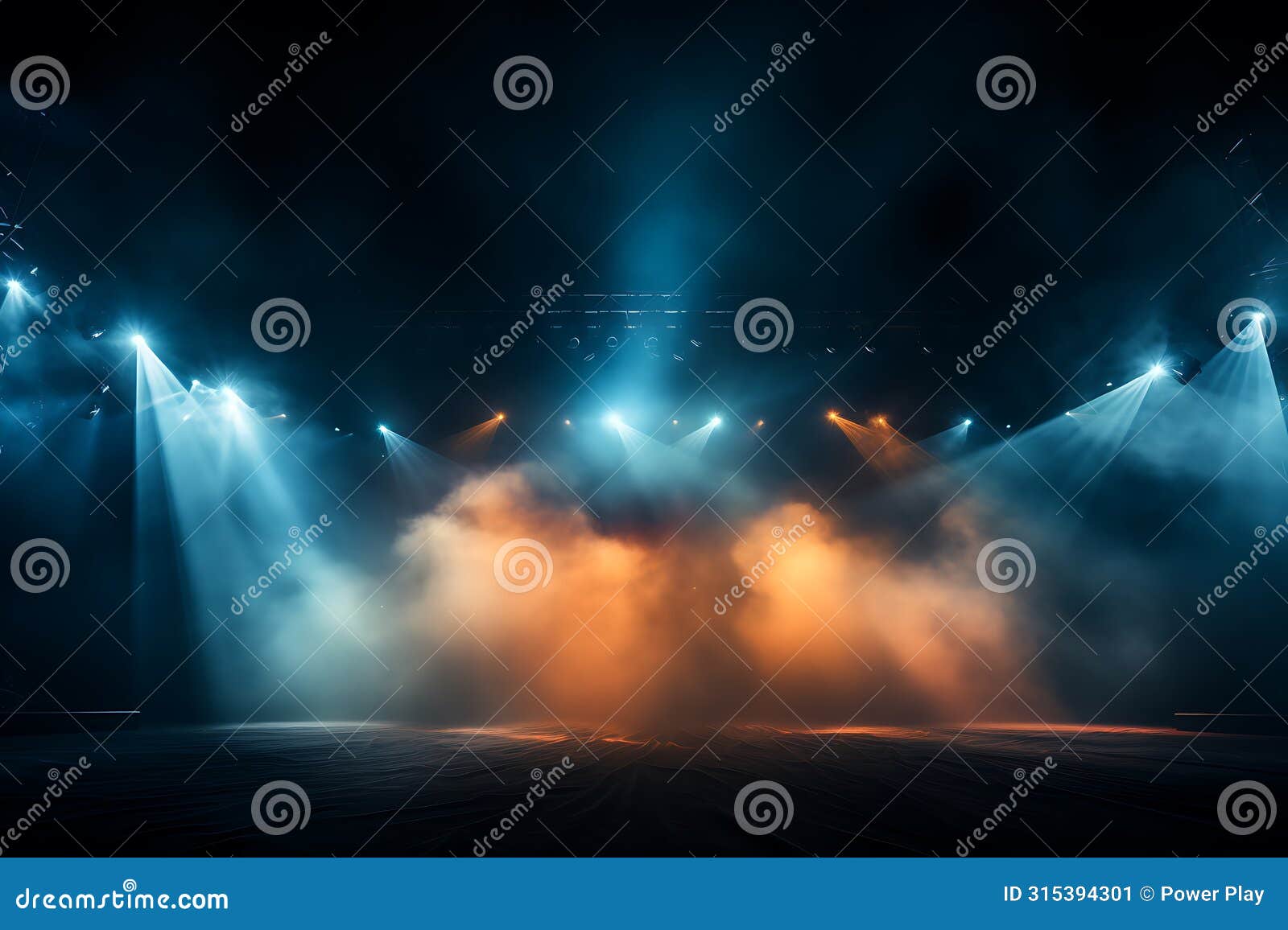 Stage Spotlight with Laser Rays and Smoke, Stage Lighting, Stage ...