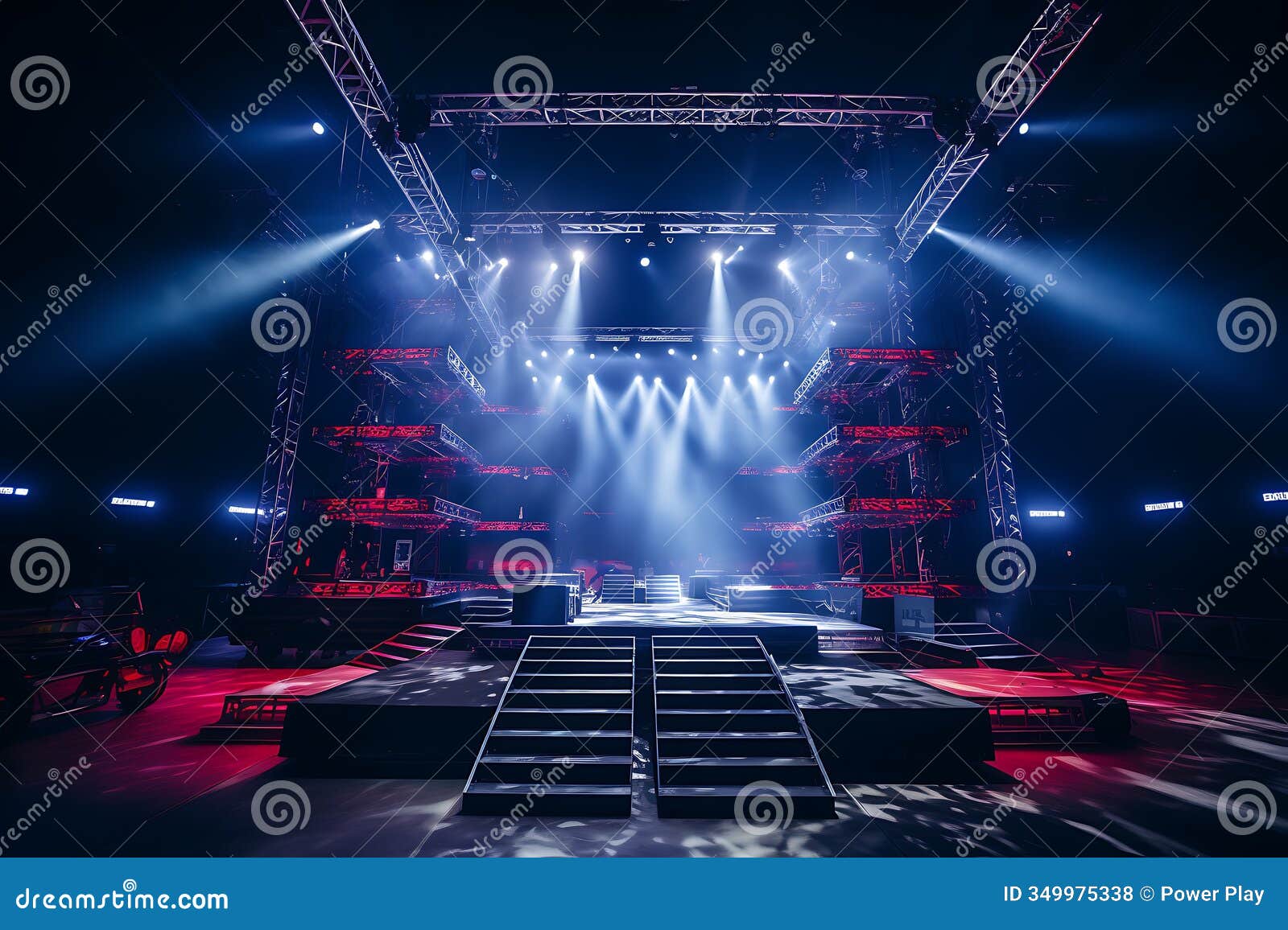 Stage Spotlight with Laser Rays and Smoke, Stage Lighting Equipment ...