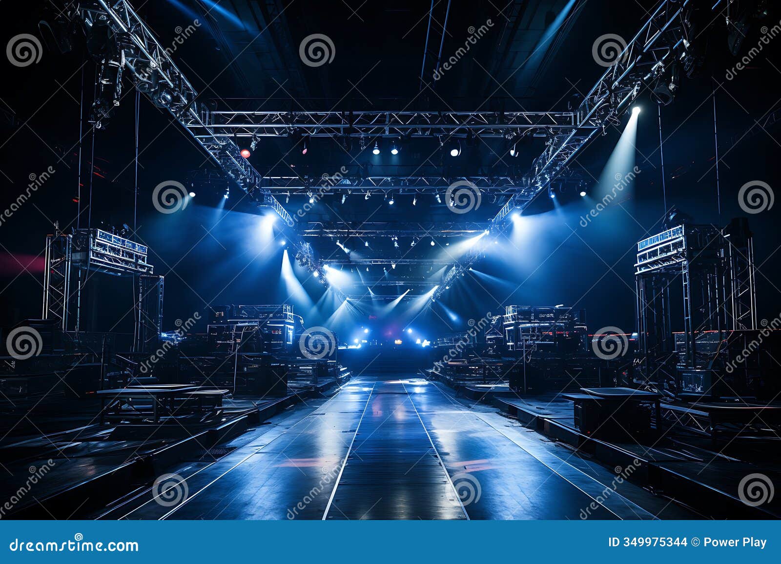 Stage Spotlight with Laser Rays and Smoke, Stage Lighting Equipment ...