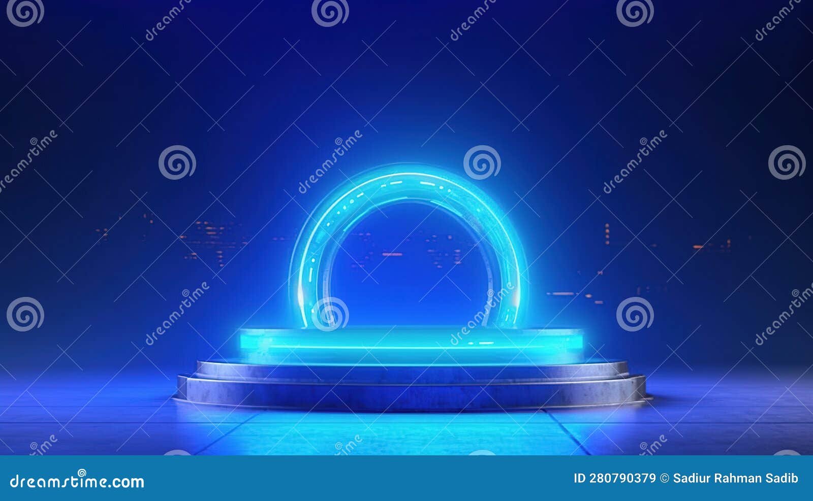 Stage with Spotlight and Lights. Futuristic or Magic Portal with Glow ...