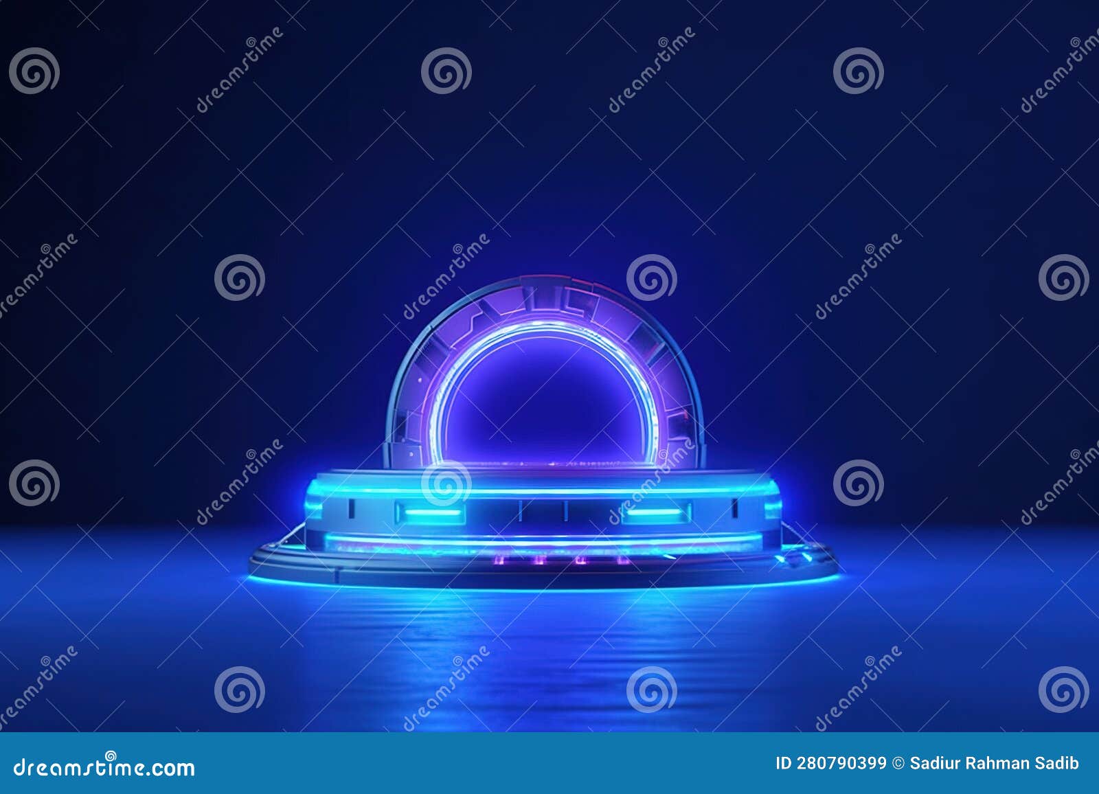 Stage with Spotlight and Lights. Futuristic or Magic Portal with Glow ...