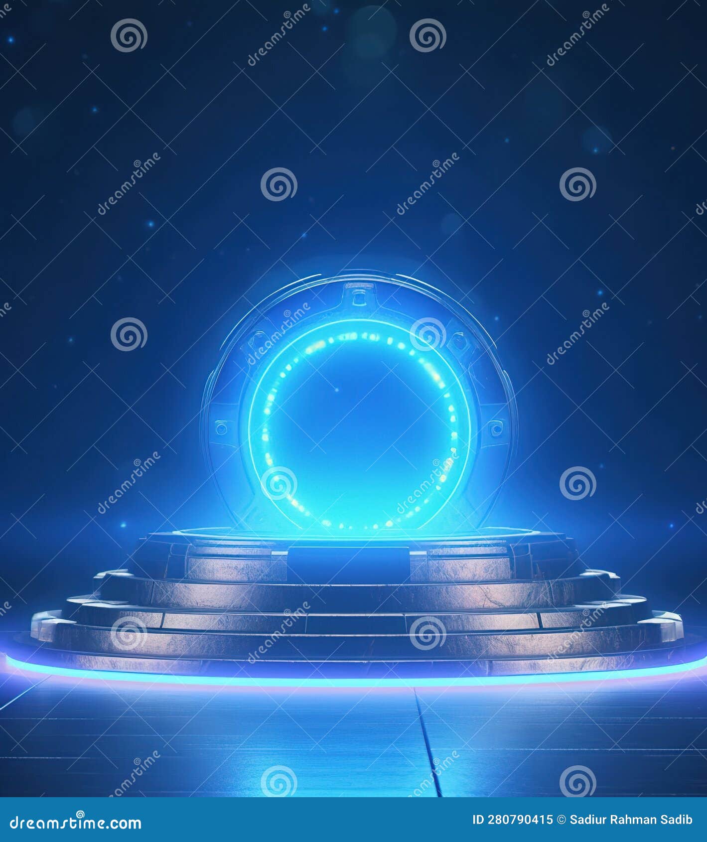 Stage with Spotlight and Lights. Futuristic or Magic Portal with Glow ...