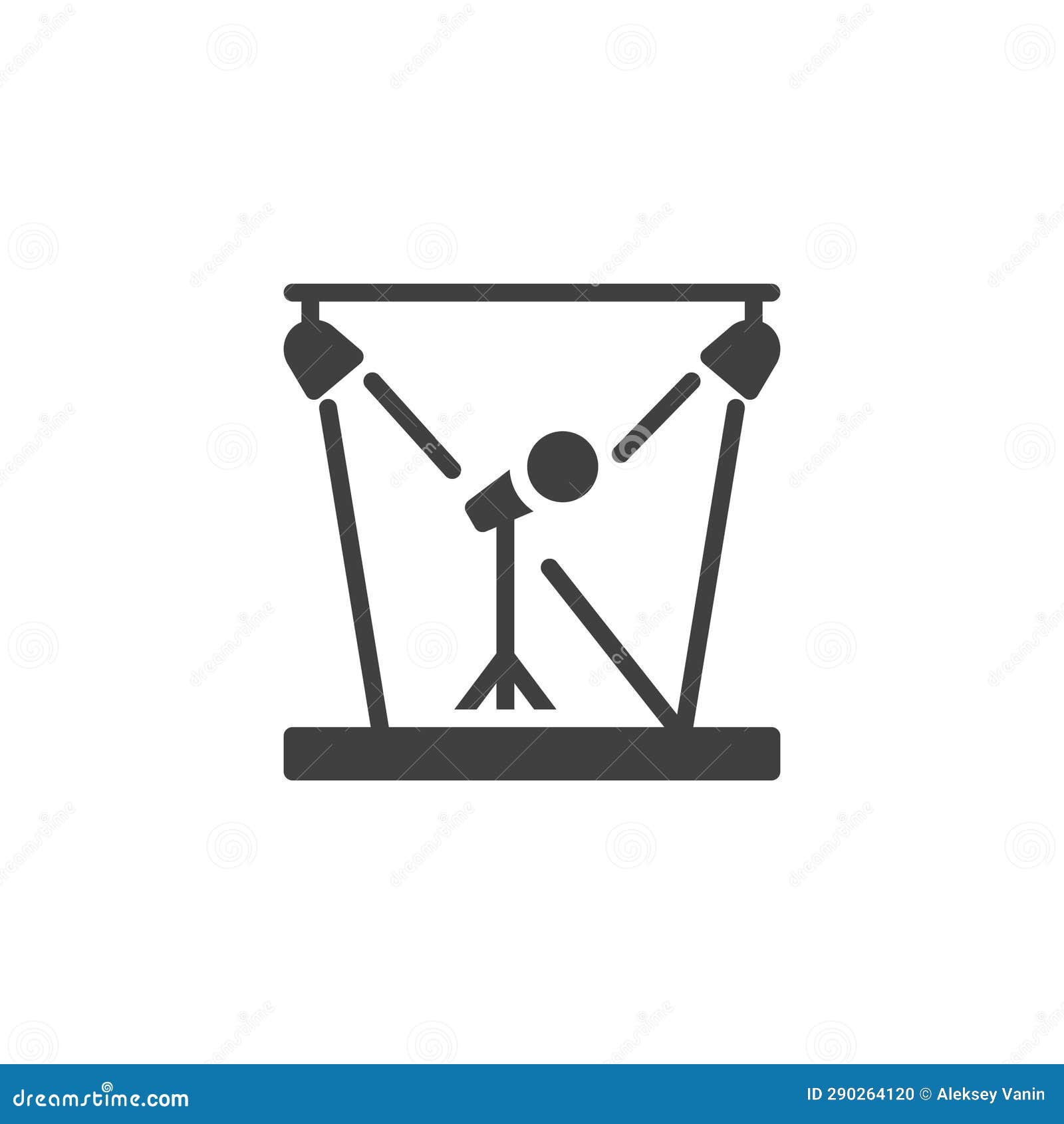 Stage with Spotlight and Microphone Vector Icon Stock Vector ...