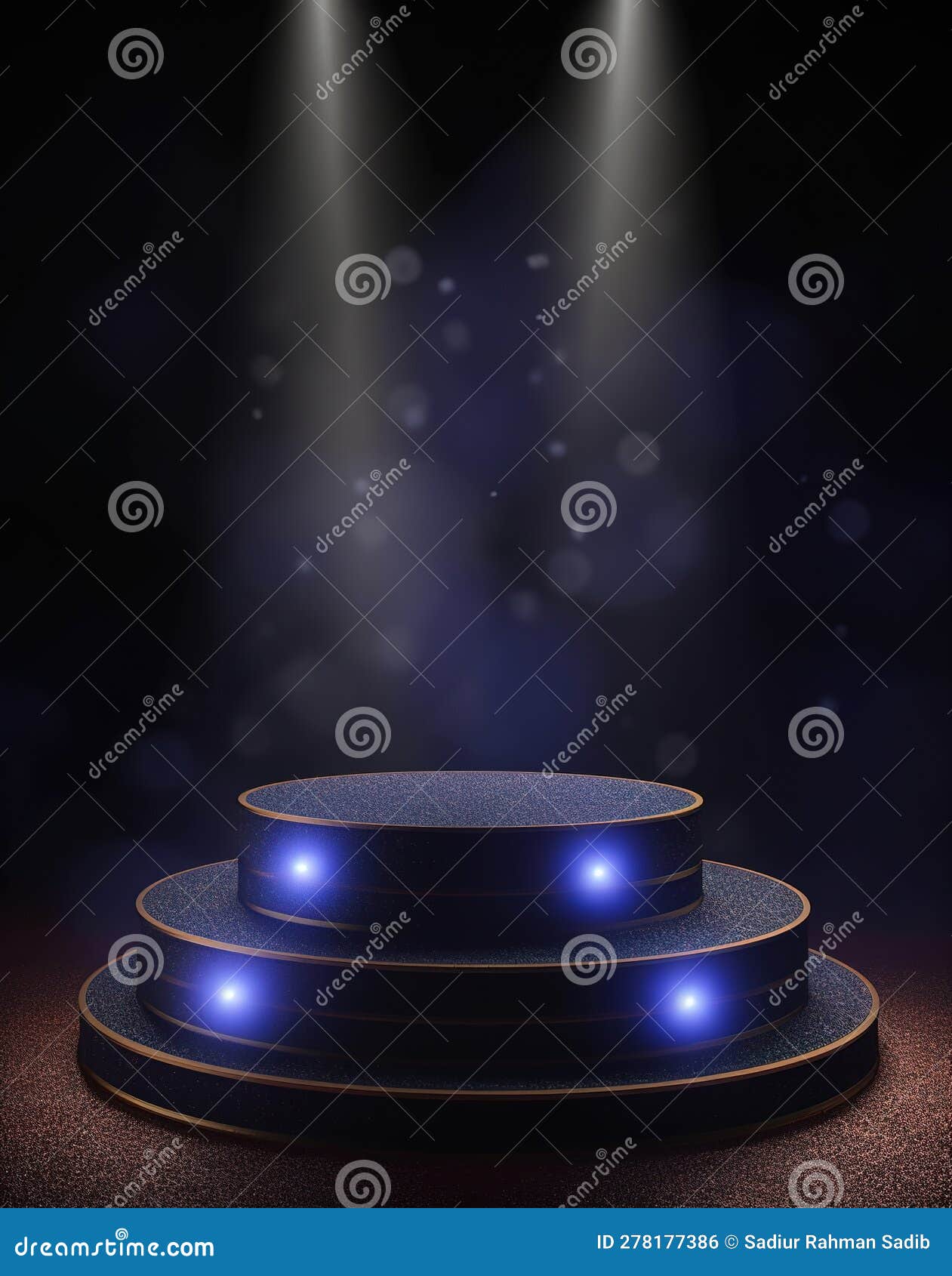Stage with Spotlight on Stage. Podium with Lighting Stock Illustration ...