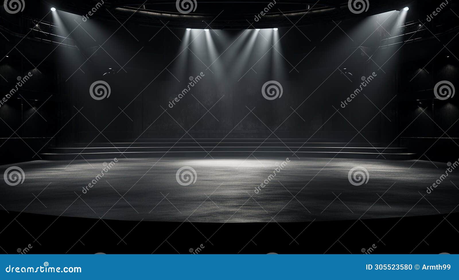 Stage Spotlight with Stage Podium and Light Effects Stock Illustration ...