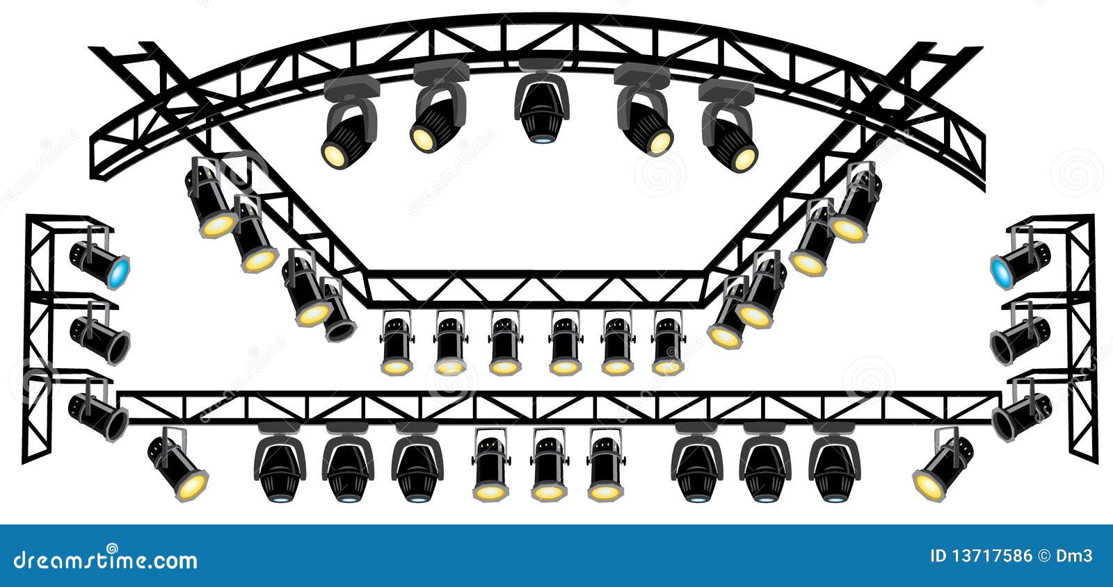 Stage spotlight on truss stock vector. Illustration of light - 13717586