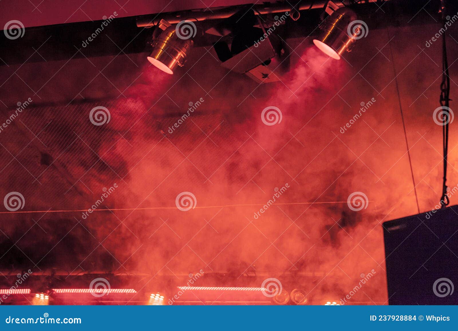 Stage Spots Illuminates Red Haze at Live Performance Stock Photo ...