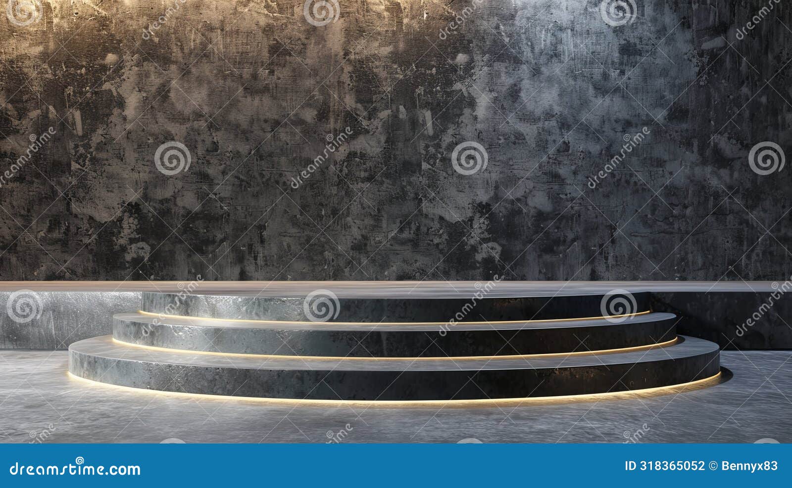 Stage with Steps in Front of Concrete Wall Stock Illustration ...