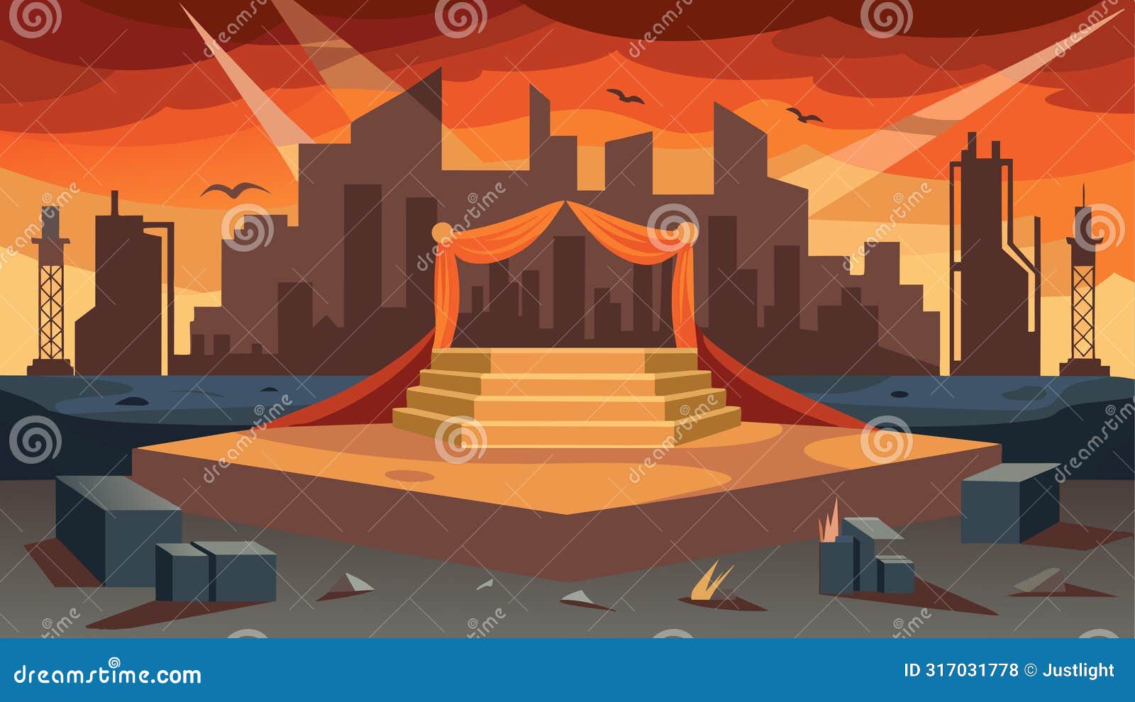 The Stage Transforms into a Desolate Cityscape with Actors Portraying ...