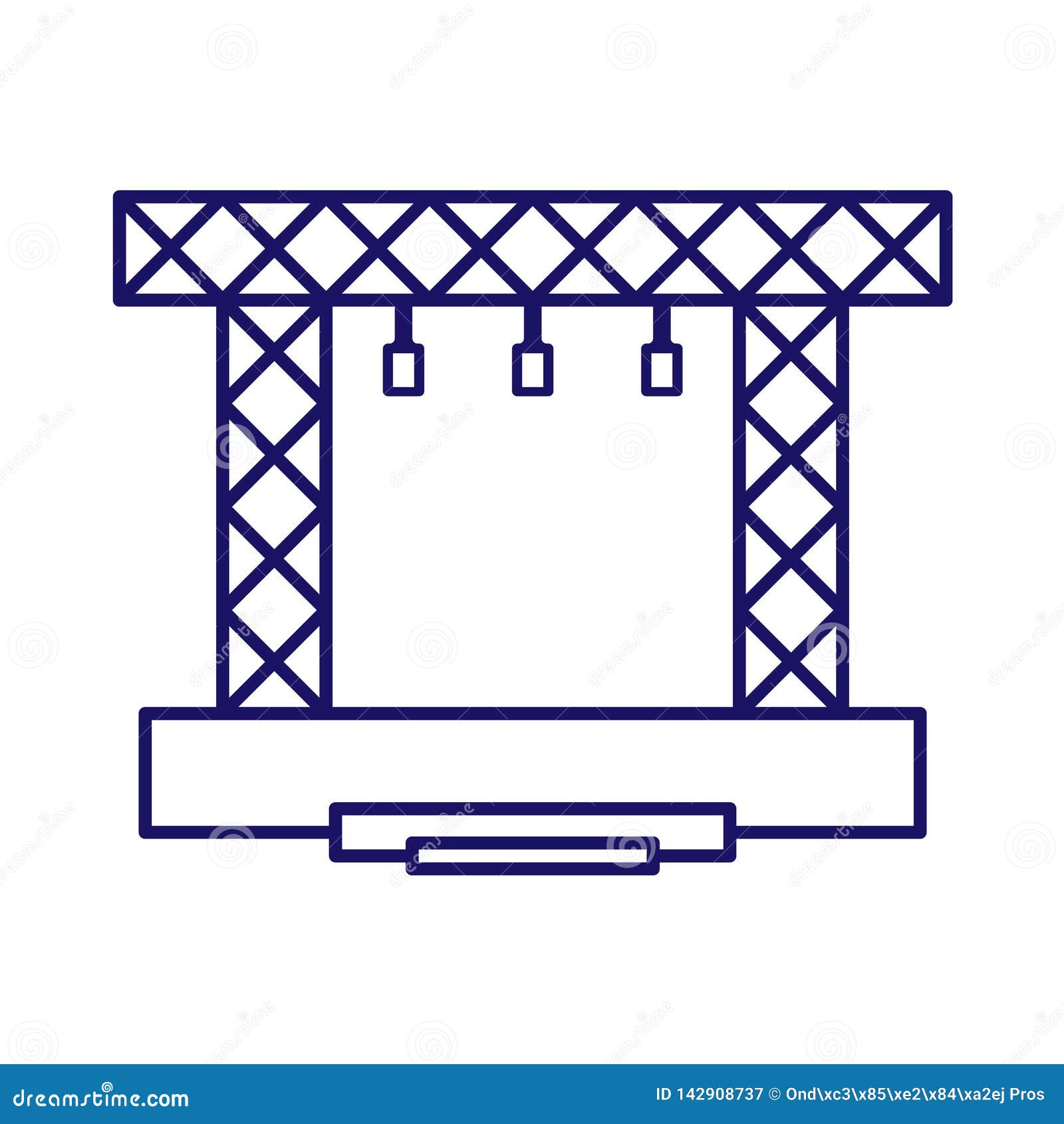 Stage Vector Constructions Icon. Concert Modern Scene Line Stock Vector ...