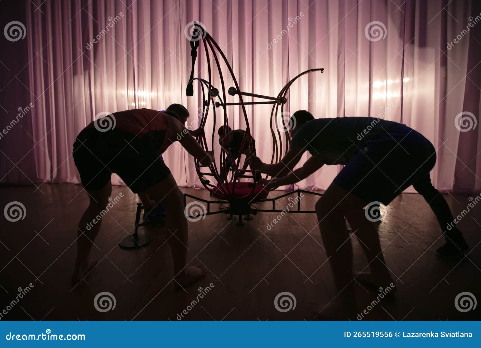Stage Workers Prepare the Equipment before Stock Photo - Image of ...