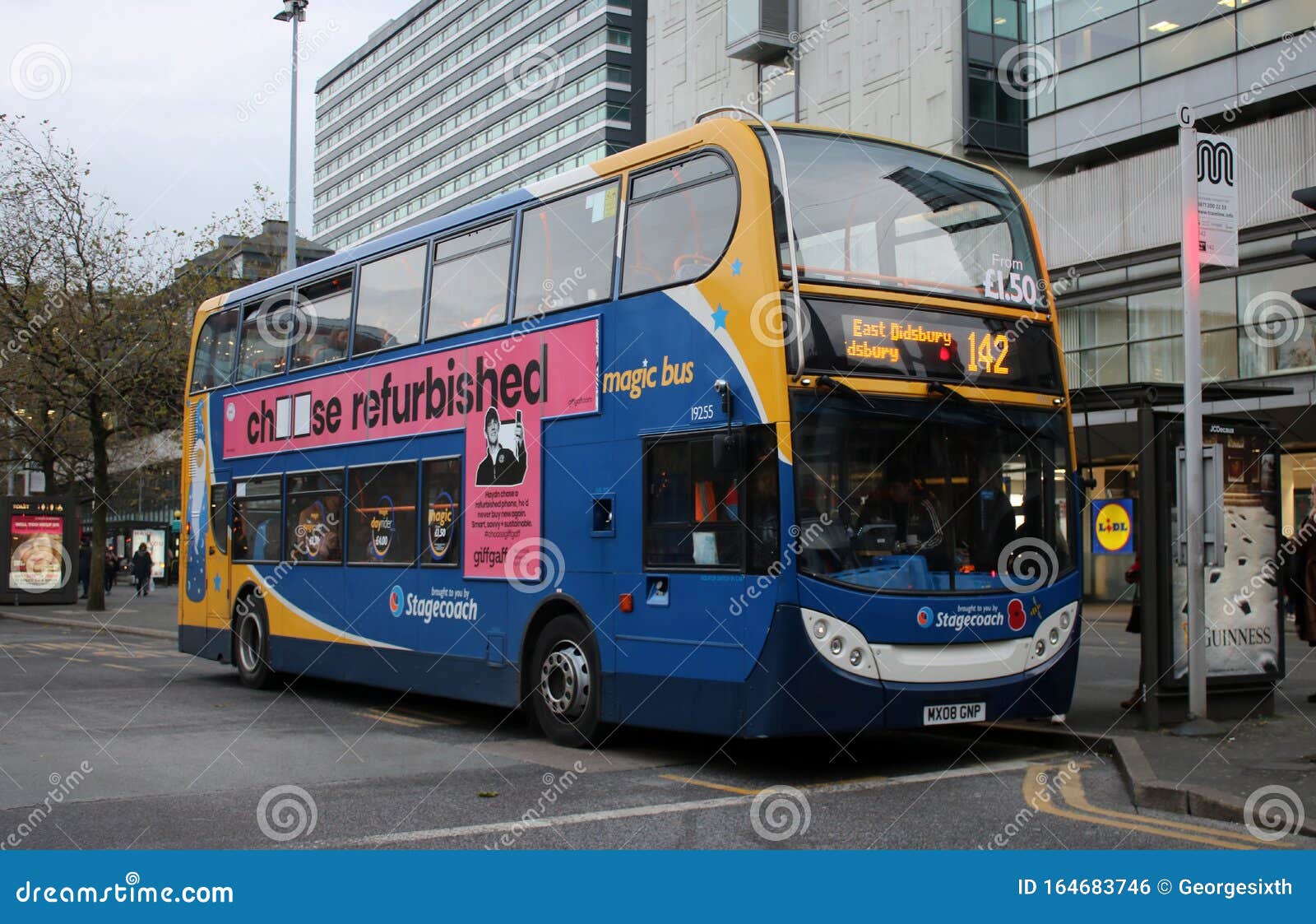 Stagecoach Liveried Magic Bus, Piccadilly Gardens Editorial Photo ...