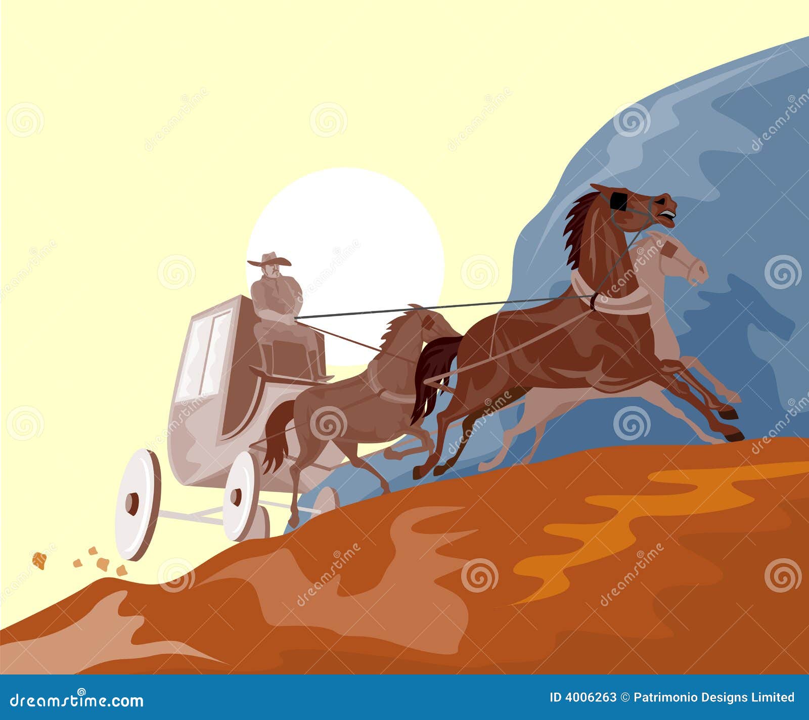 Stagecoach traveling stock illustration. Illustration of stagecoach ...