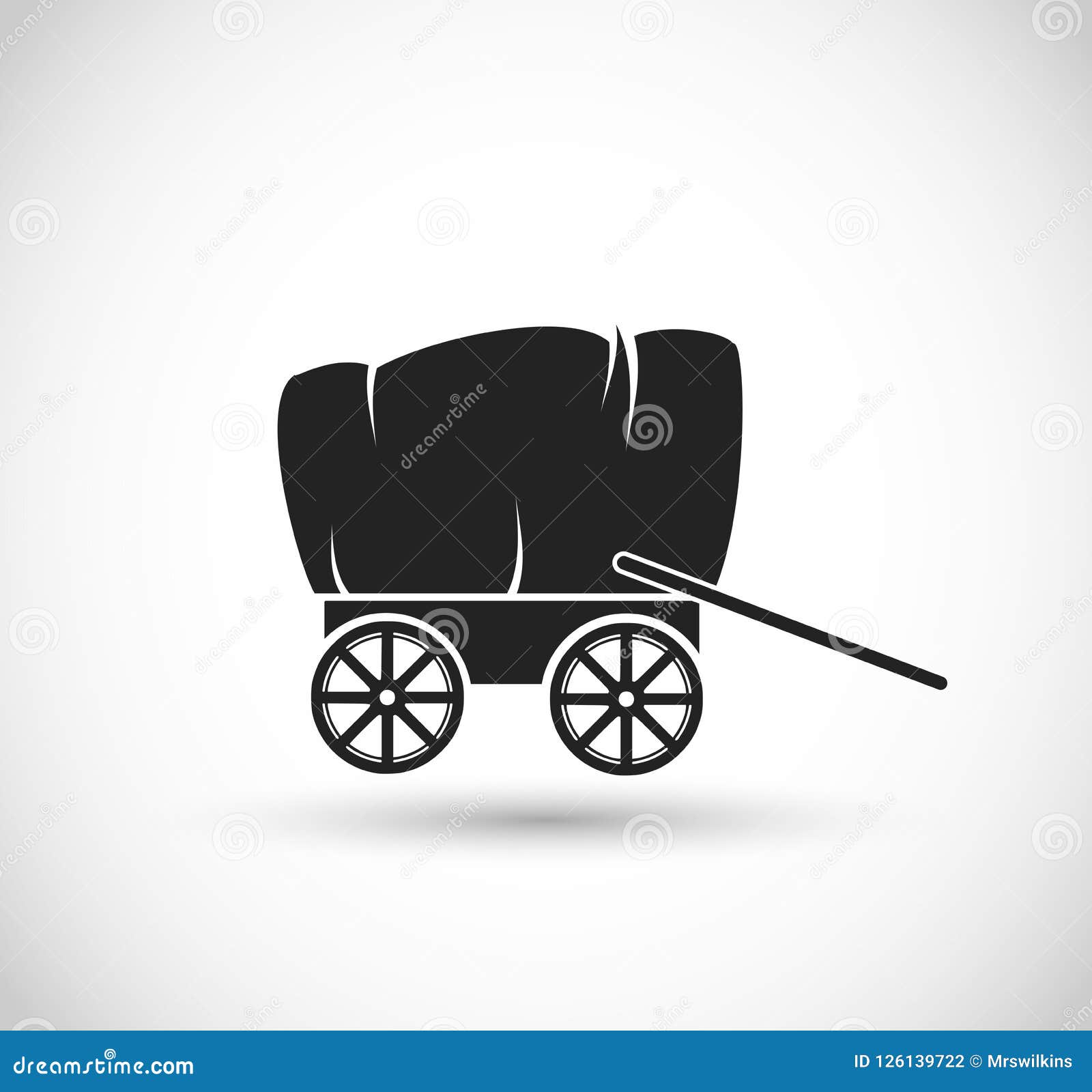 Chuck Wagon. Popular Covered Wagon. Perspective View. Cartoon Vector ...