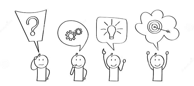 Stages of Business Implementation, Startup, Problem Solving. Cartoon ...